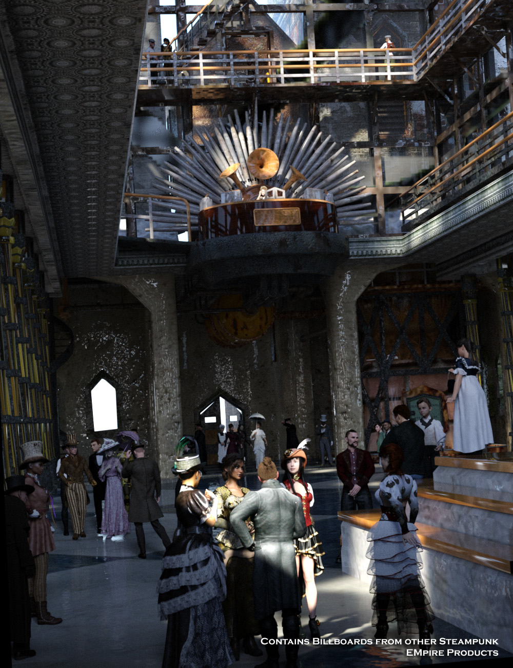 Now-Crowd Billboards - Steampunk Empire - Working Class | Daz 3D