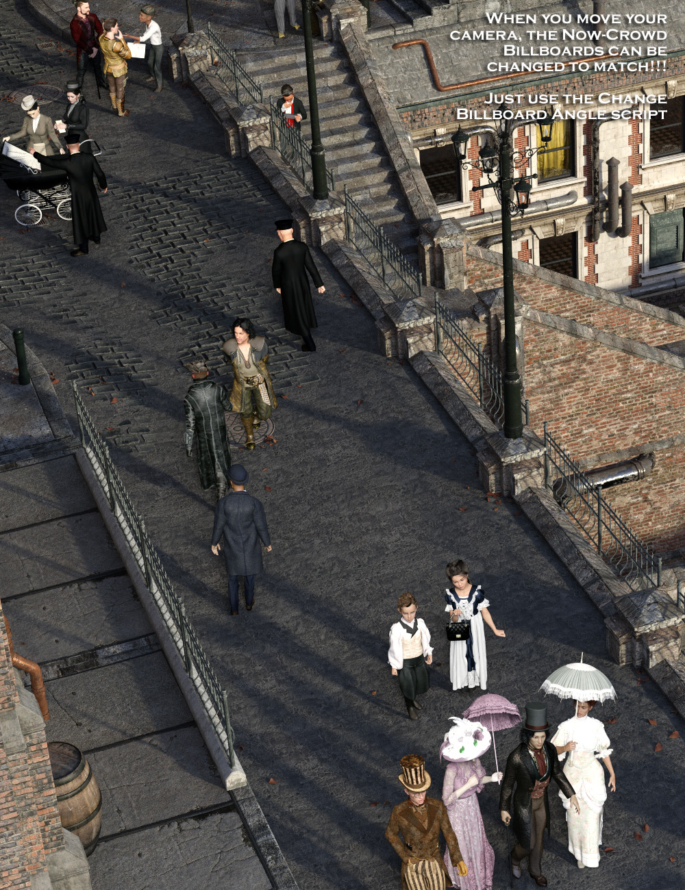Now-Crowd Billboards - Steampunk Empire - Working Class | Daz 3D