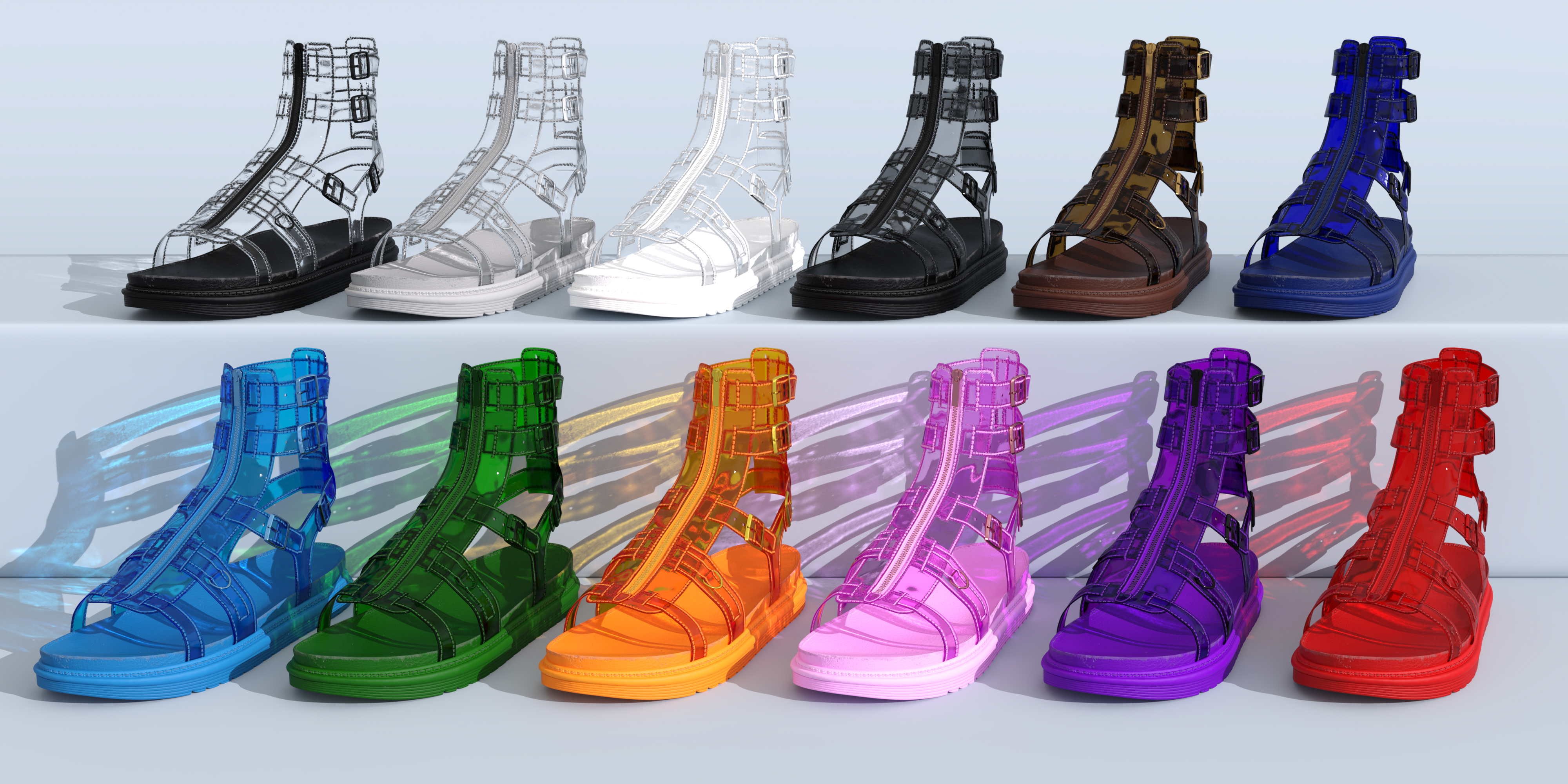 Melissa Platform Sandals for Genesis 9 and 8 Female | Daz 3D