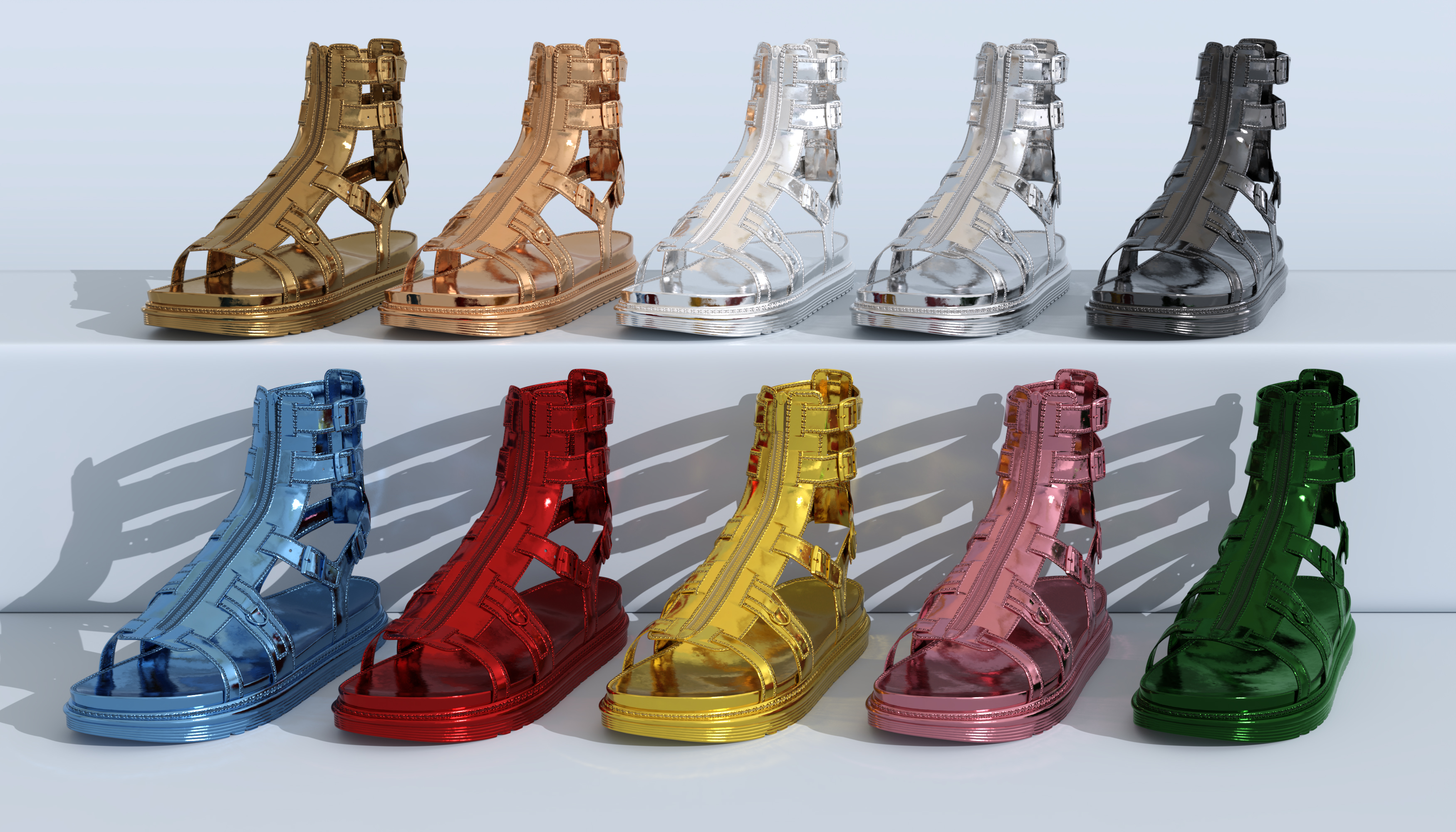 Melissa Platform Sandals for Genesis 9 and 8 Female | Daz 3D