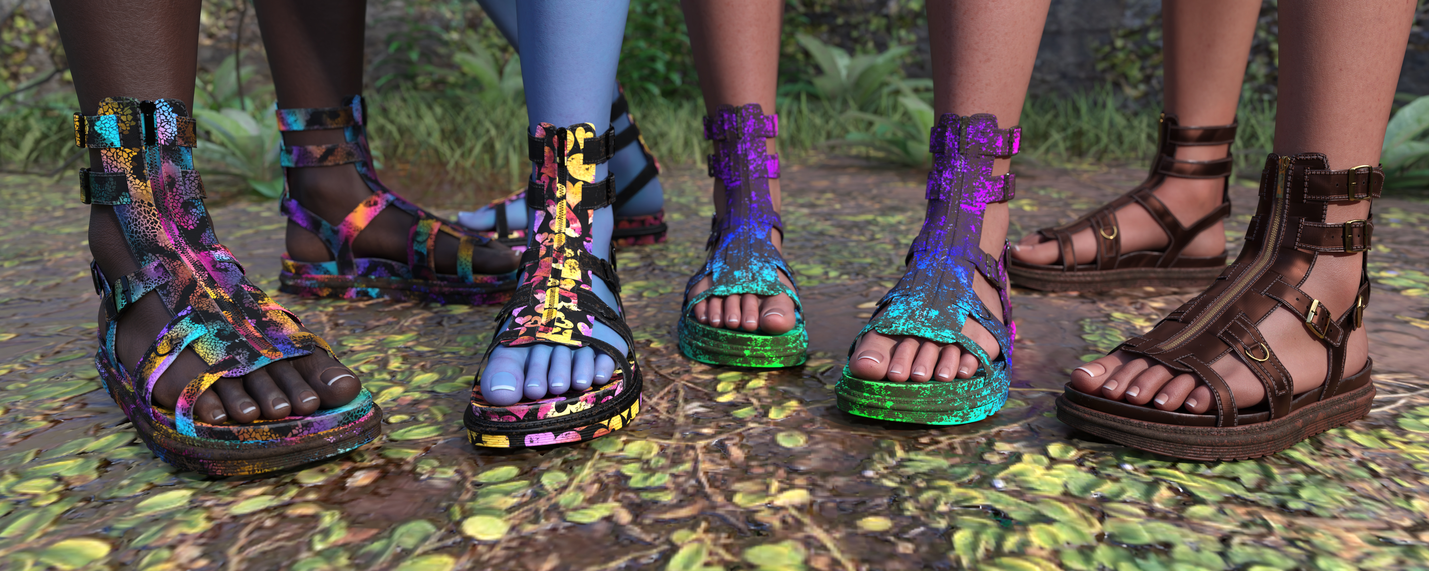 Textras for Melissa Platform Sandals | Daz 3D