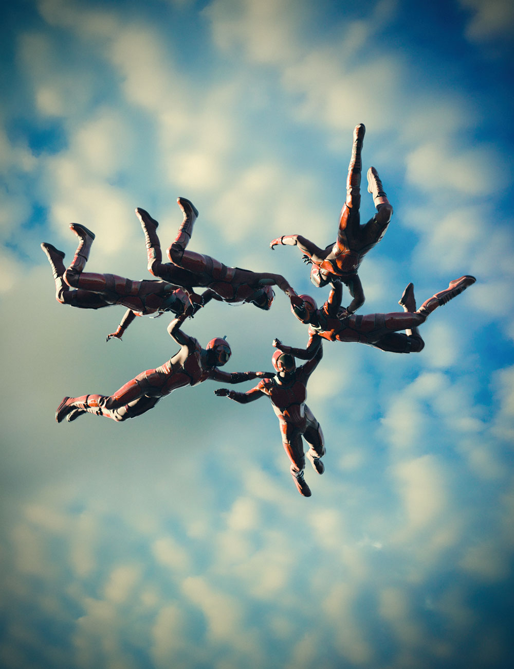 GNBD SkyDive Groups Face Morphs and Poses for Genesis 9 Base | Daz 3D