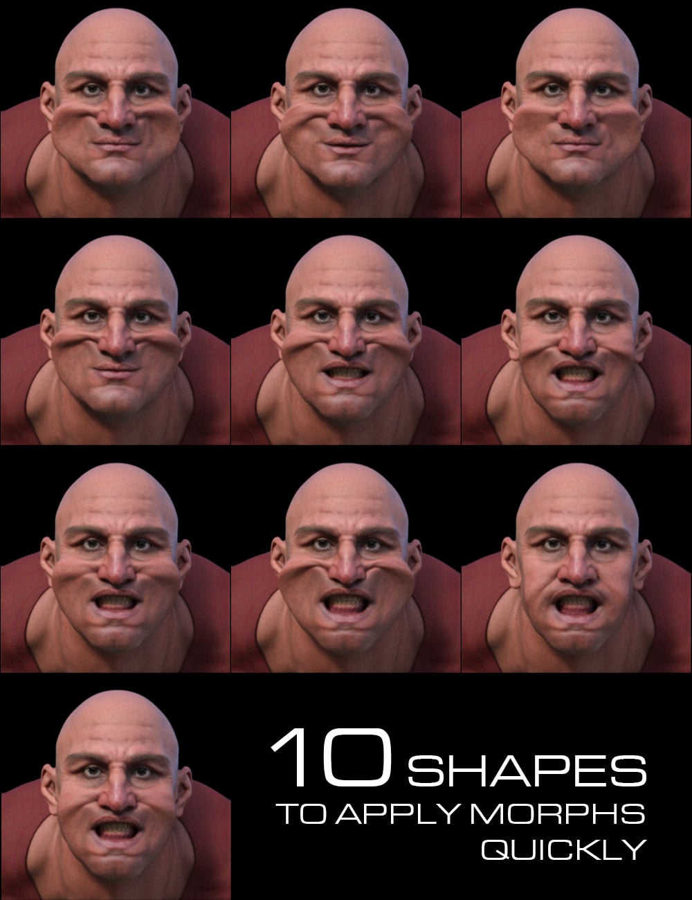 GNBD SkyDive Groups Face Morphs and Poses for Genesis 9 Base | Daz 3D