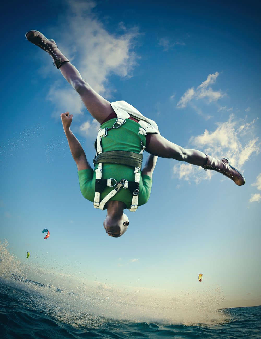 GNBD SkyDive Groups Face Morphs and Poses for Genesis 9 Base | Daz 3D