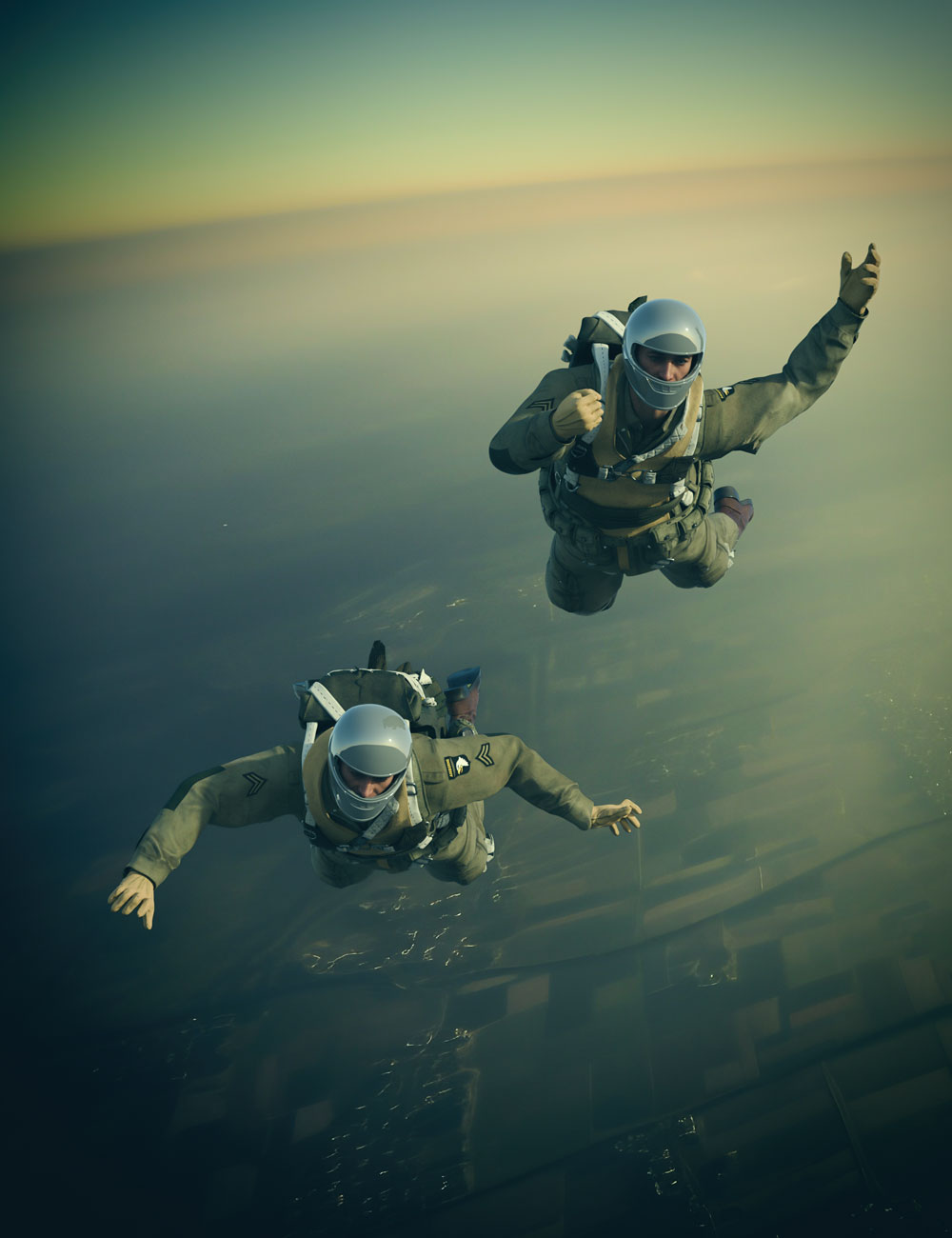 GNBD SkyDive Groups Face Morphs and Poses for Genesis 9 Base | Daz 3D