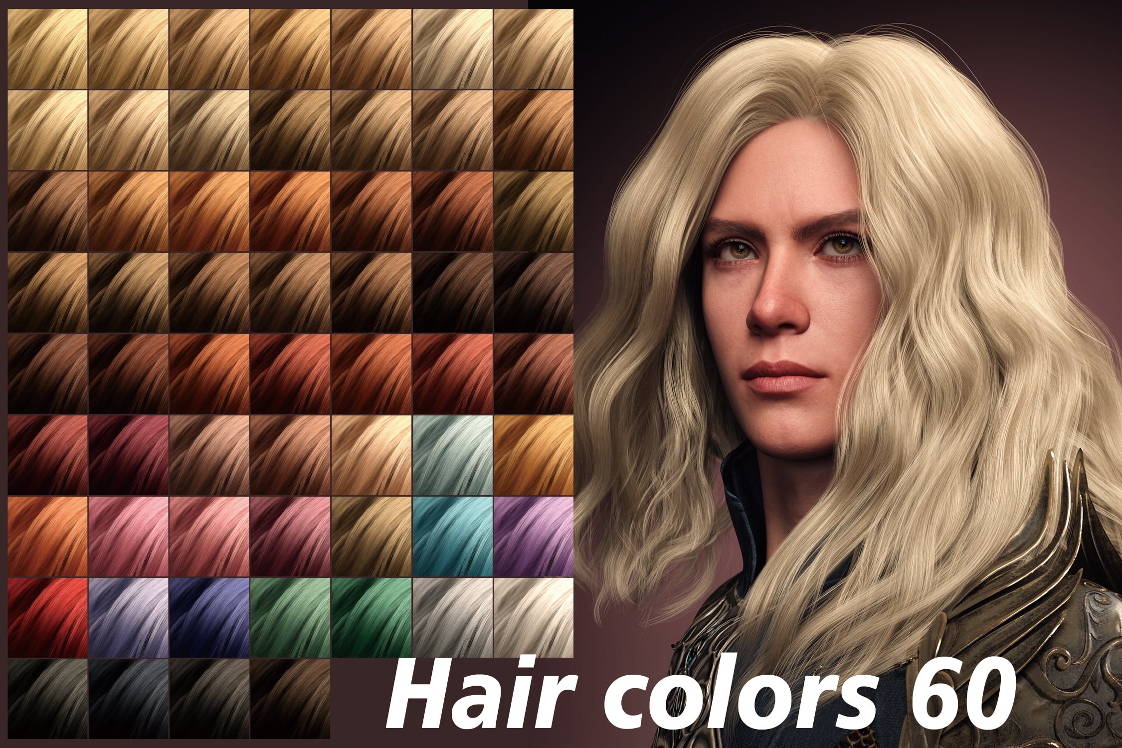 FE Lithe Princess Curl Hair 6 in 1 for Genesis 9 | Daz 3D