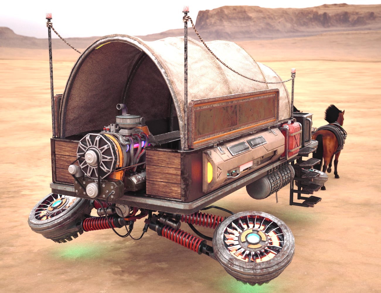 XI Futuristic Western Carriage | Daz 3D