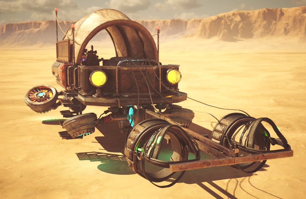 XI Futuristic Western Carriage | Daz 3D