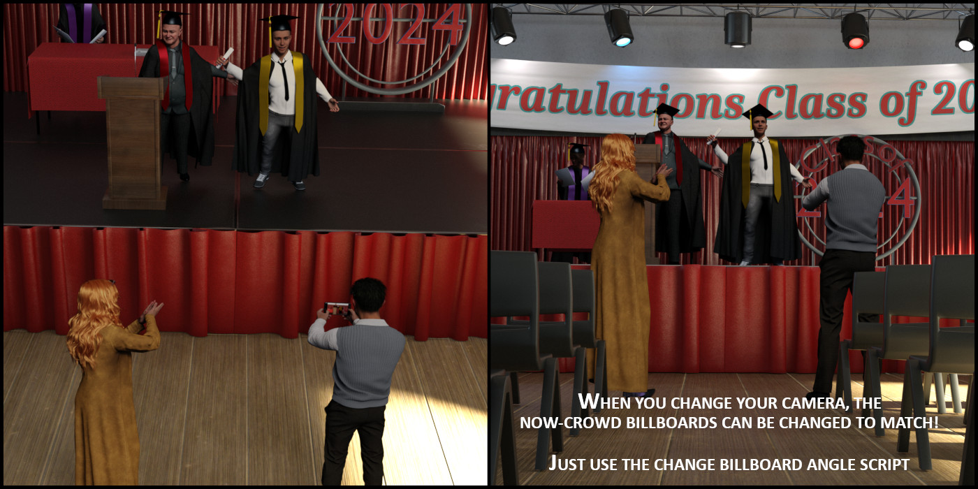 Now-Crowd Billboards Graduation Day | Daz 3D