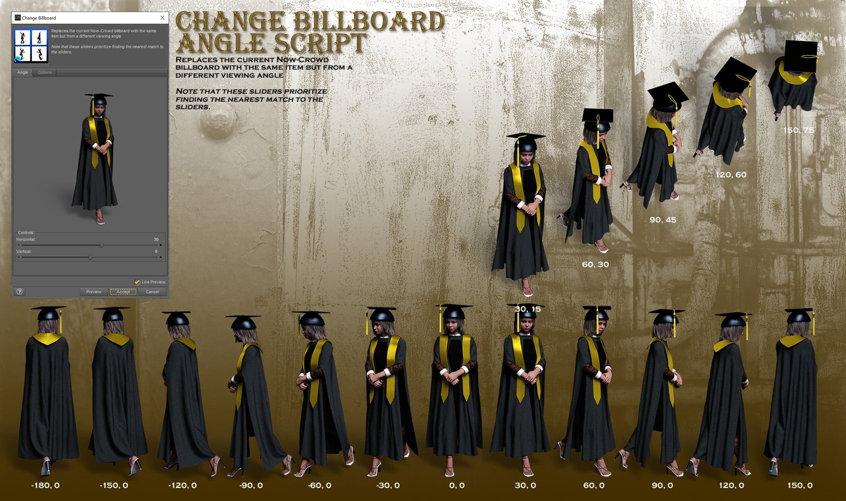 Now-Crowd Billboards Graduation Day | Daz 3D