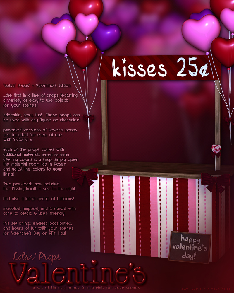 Lotsa Props - Valentine's Edition | Daz 3D