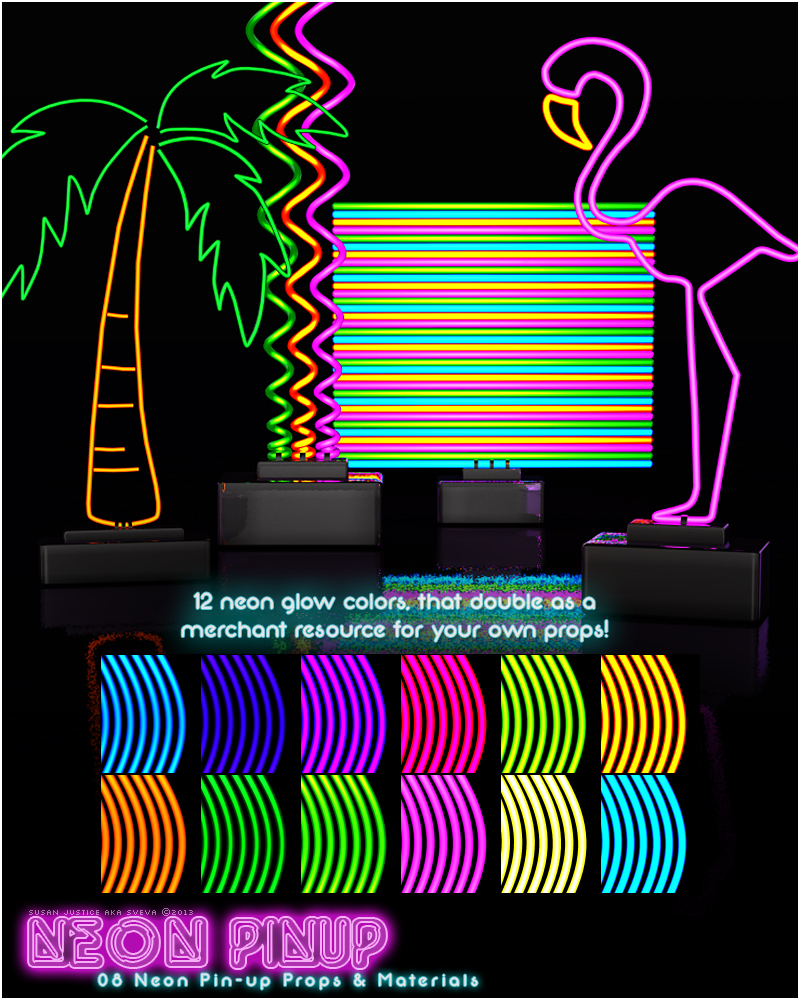 SV's Neon Pinup Props | Daz 3D