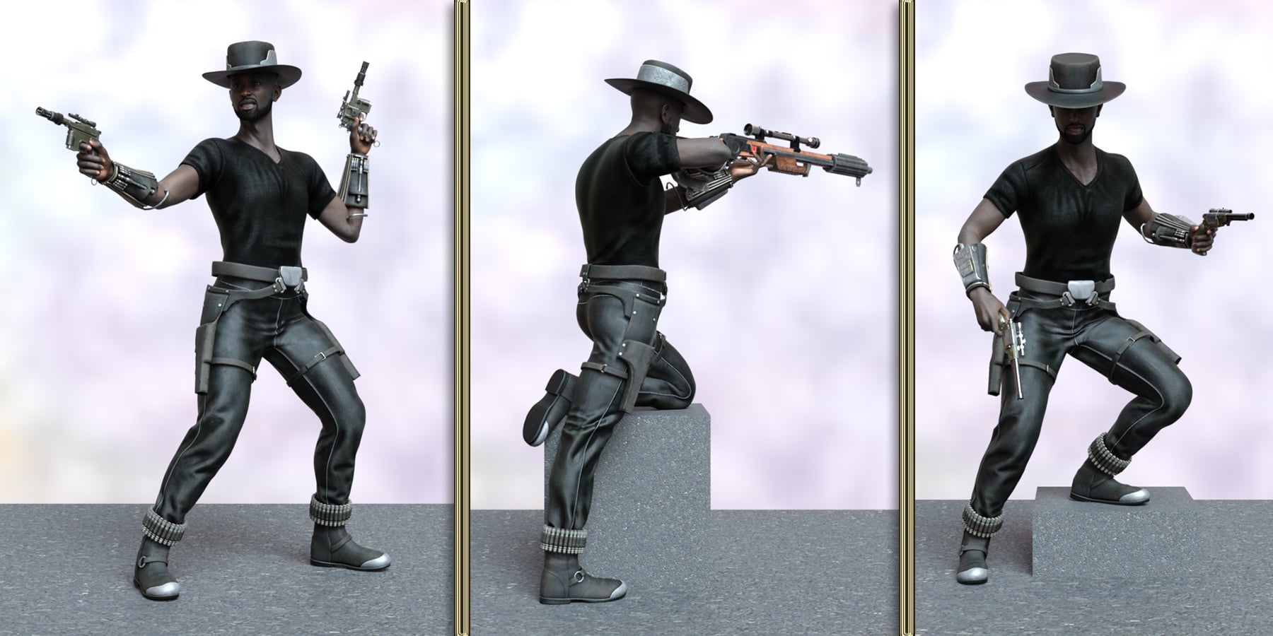 West Gunman Poses for Harlow 9 | Daz 3D