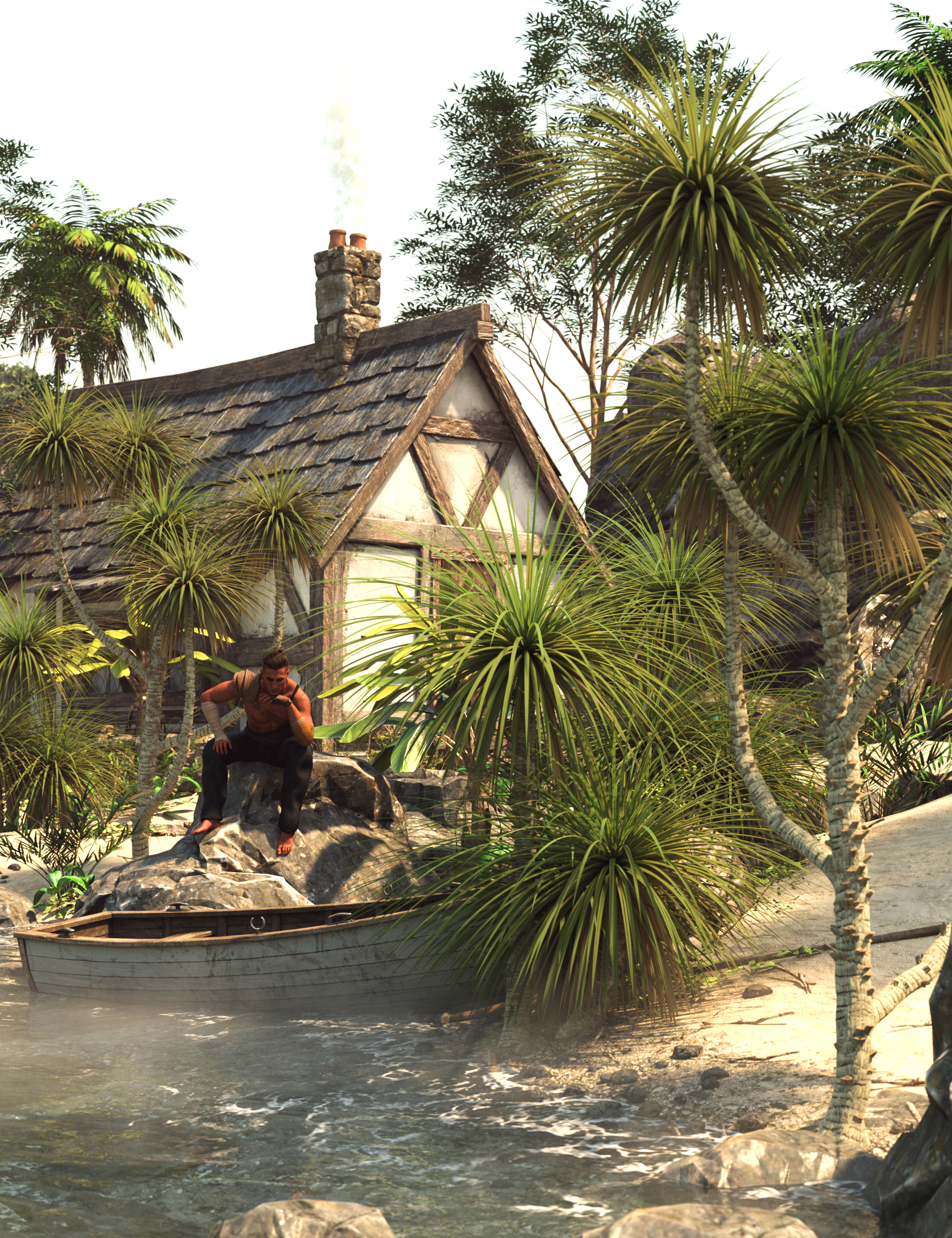 Tropical Cordyline Plants and Palm Trees | Daz 3D