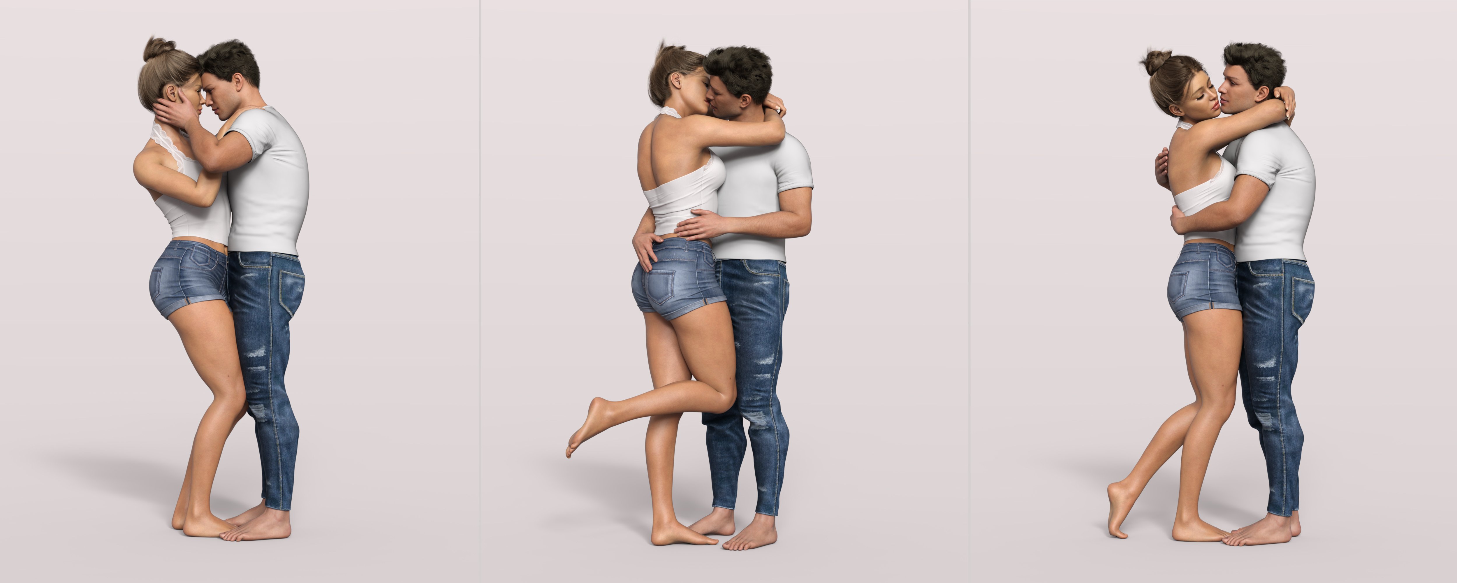 Z The Power of the Kiss Couple Poses for Genesis 9 and 8 | Daz 3D