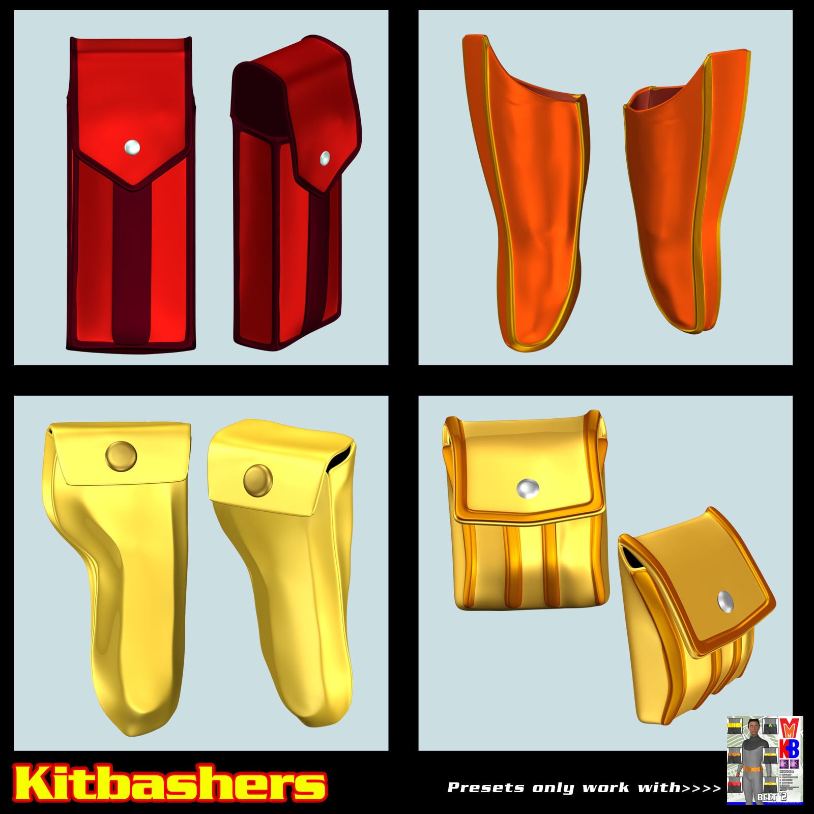 Pouches v001 MMKBG3 | Daz 3D