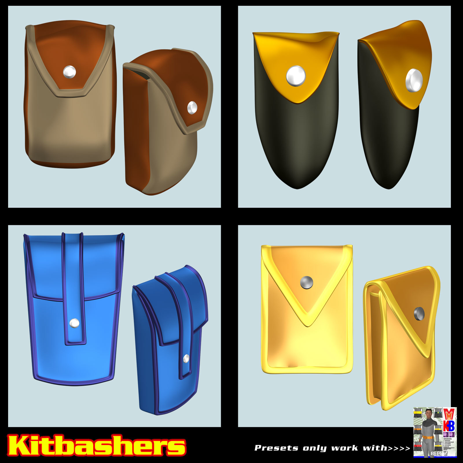 Pouches v001 MMKBG3 | Daz 3D