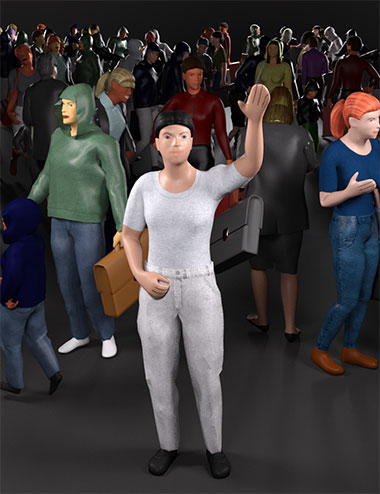 Lowpoly Crowd Creator Bundle | Daz 3D