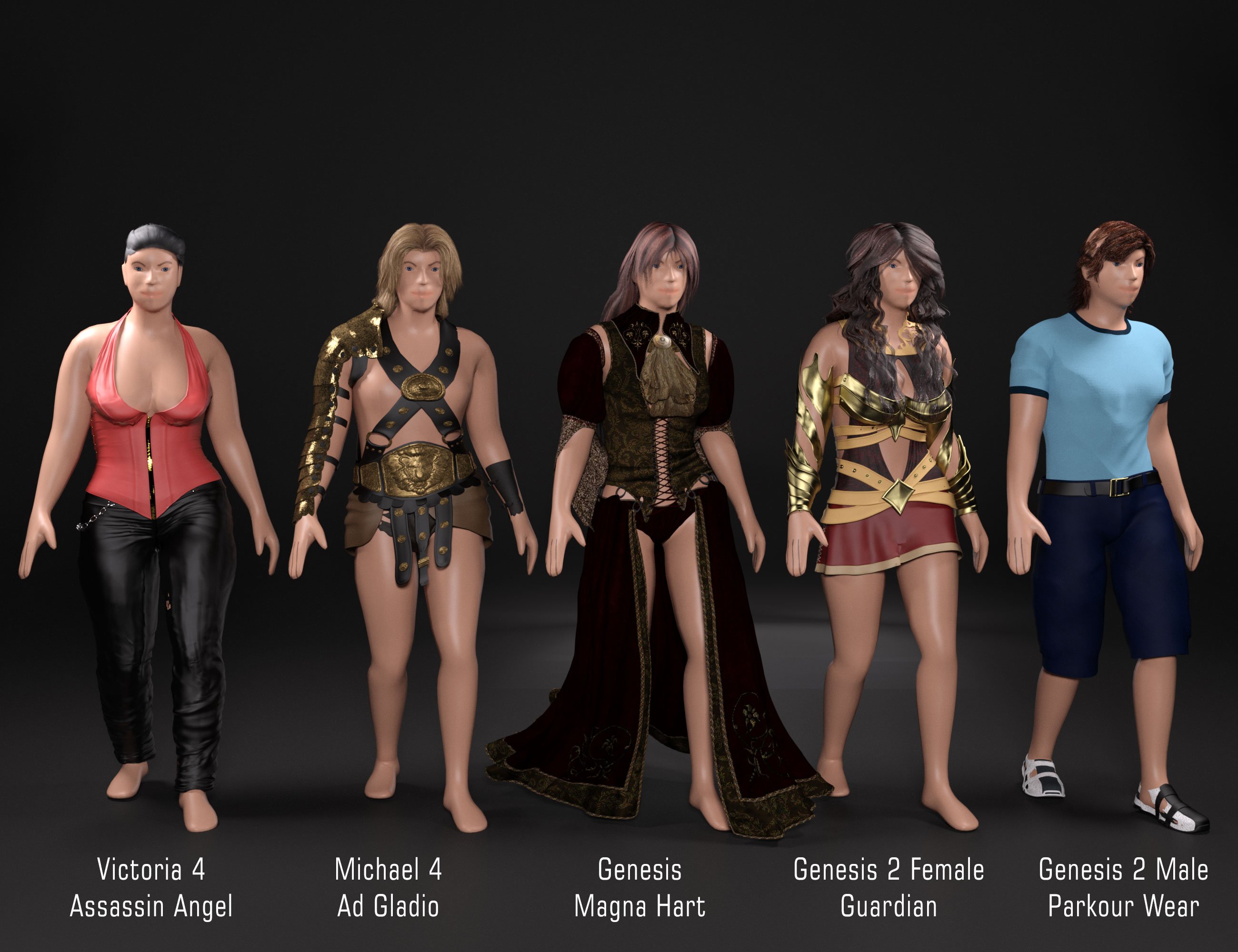 Lowpoly Crowd Creator Bundle | Daz 3D