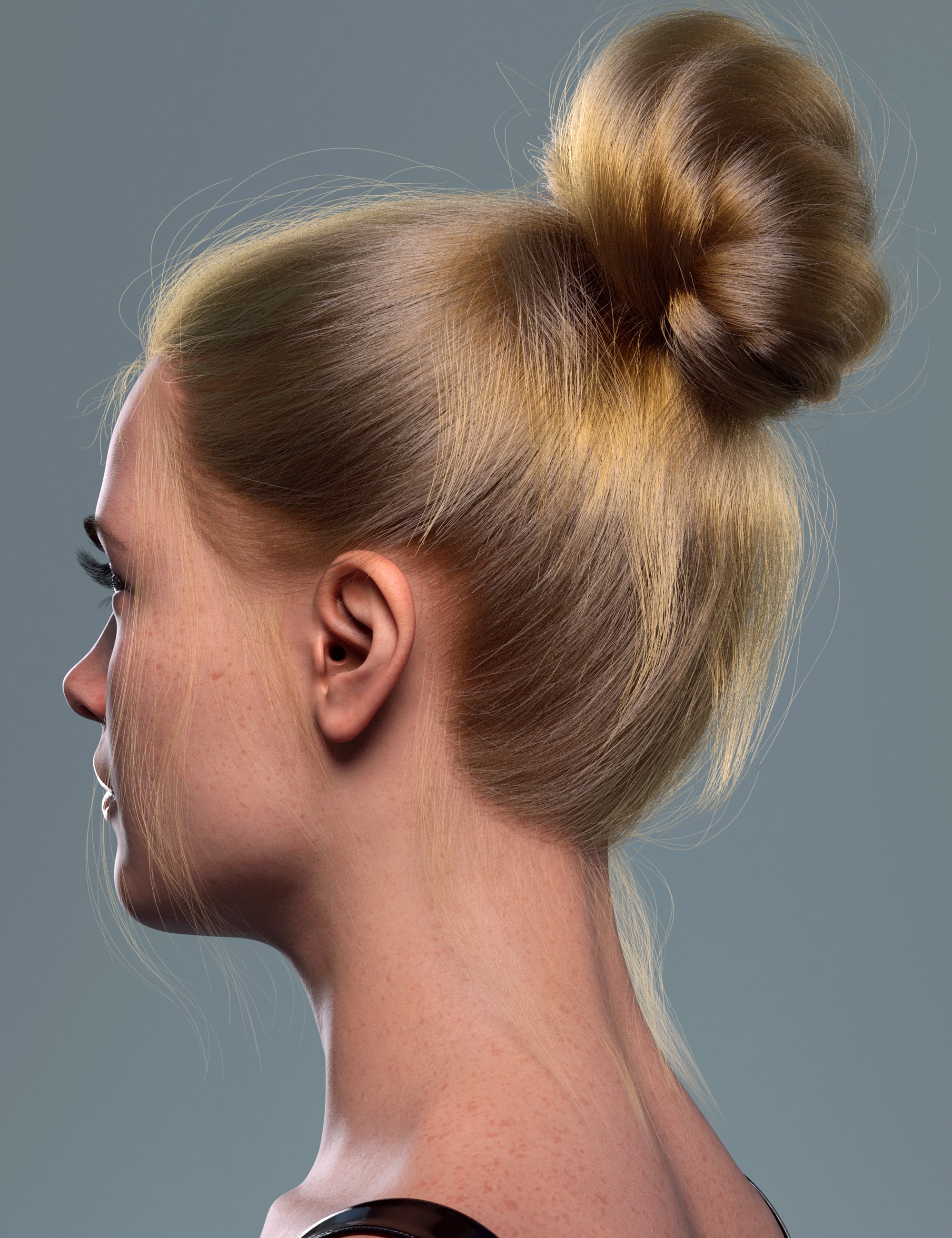 dForce Strand-Based Everyday Updo 3 Hair for Genesis 9 | Daz 3D