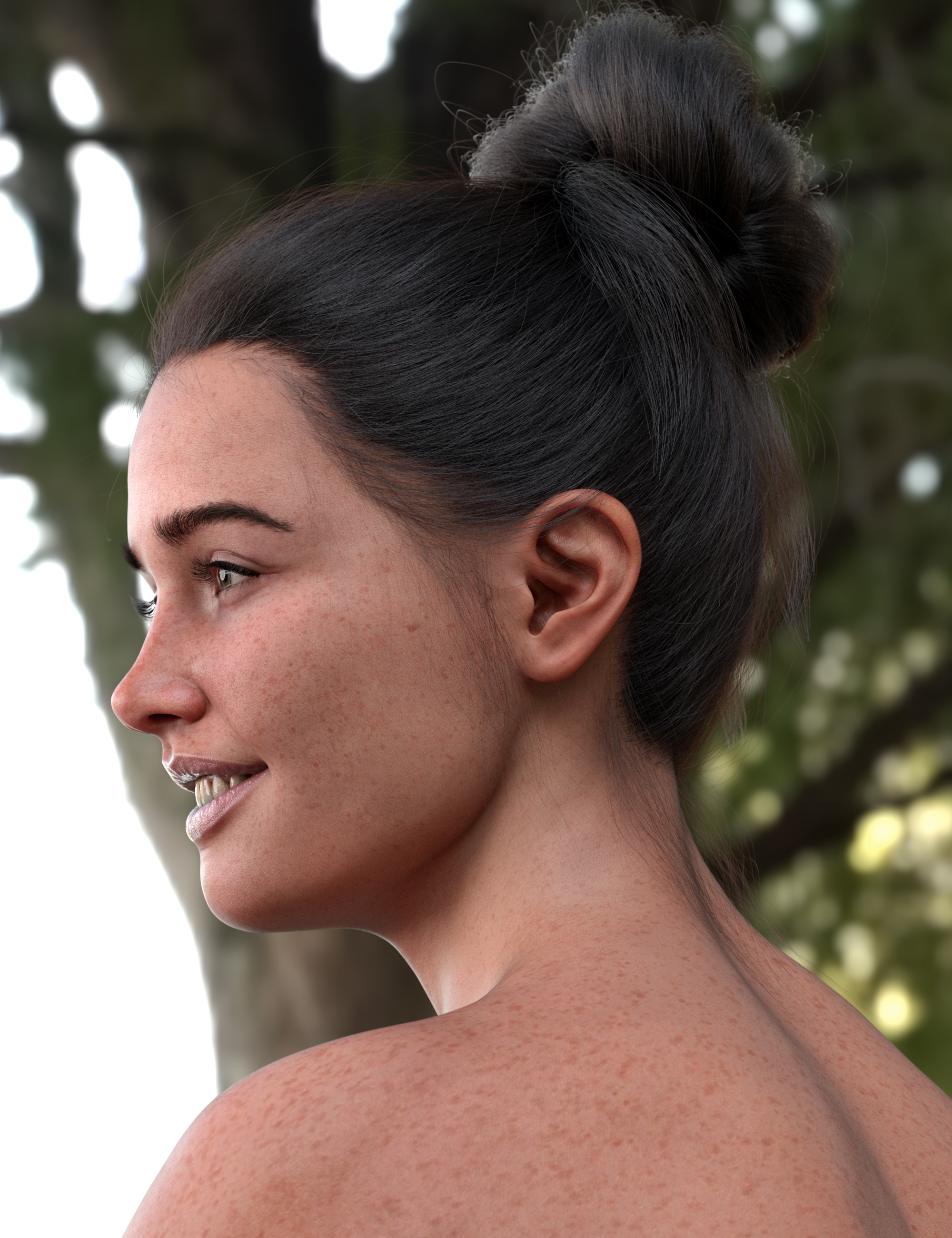 dForce Strand-Based Everyday Updo 3 Hair for Genesis 9 | Daz 3D