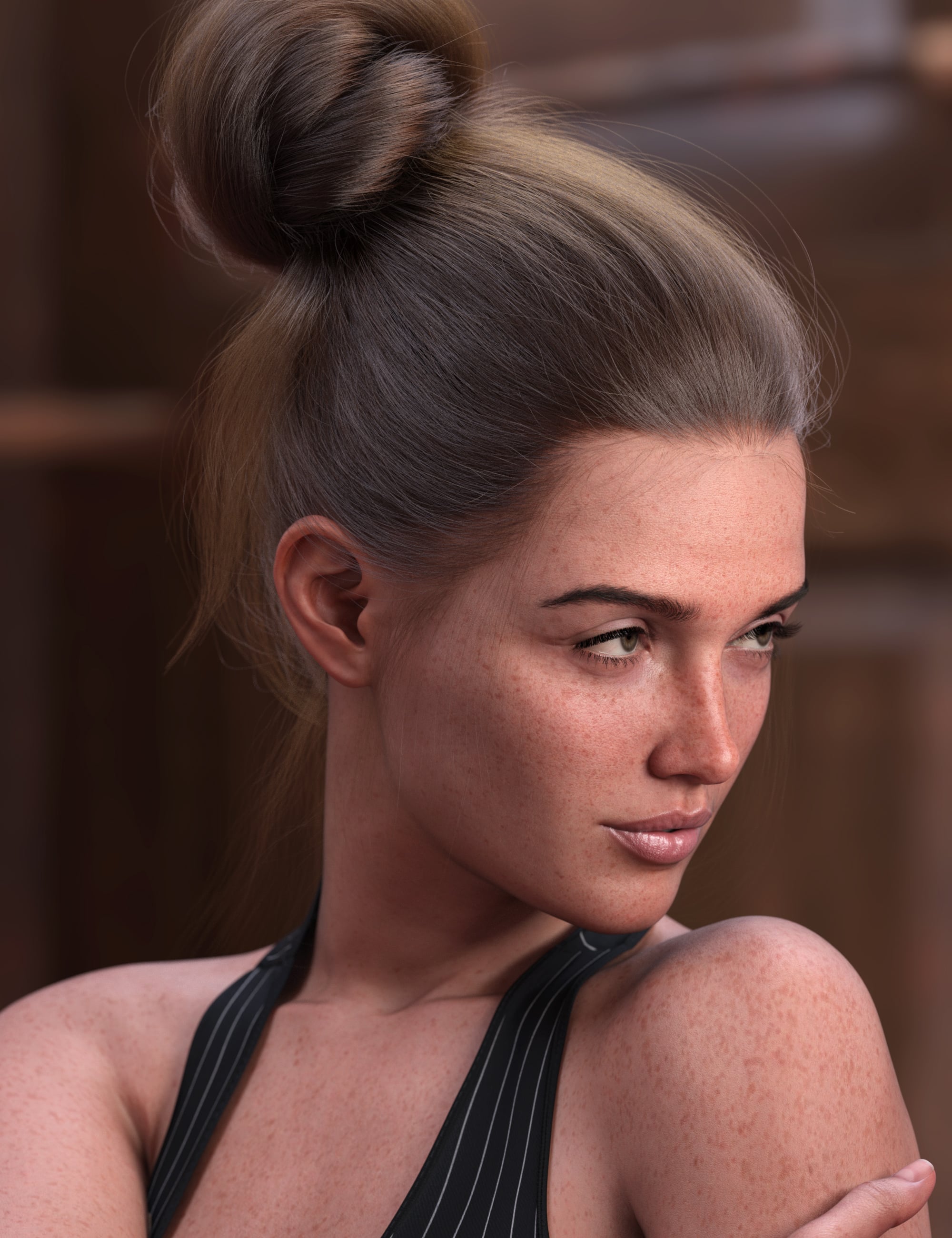 dForce Strand-Based Everyday Updo 3 Hair for Genesis 9 | Daz 3D