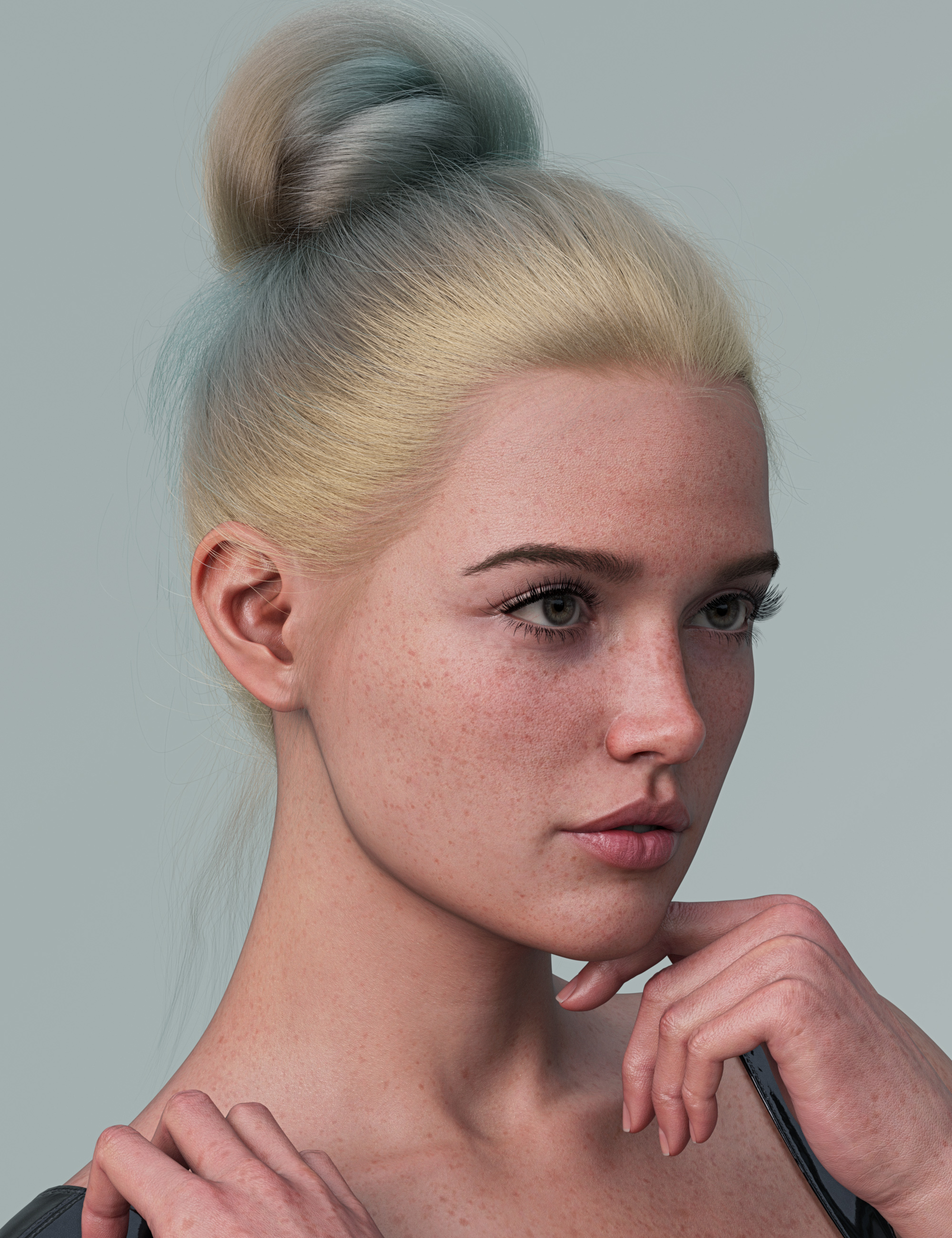 dForce Strand-Based Everyday Updo 3 Hair Color Expansion | Daz 3D