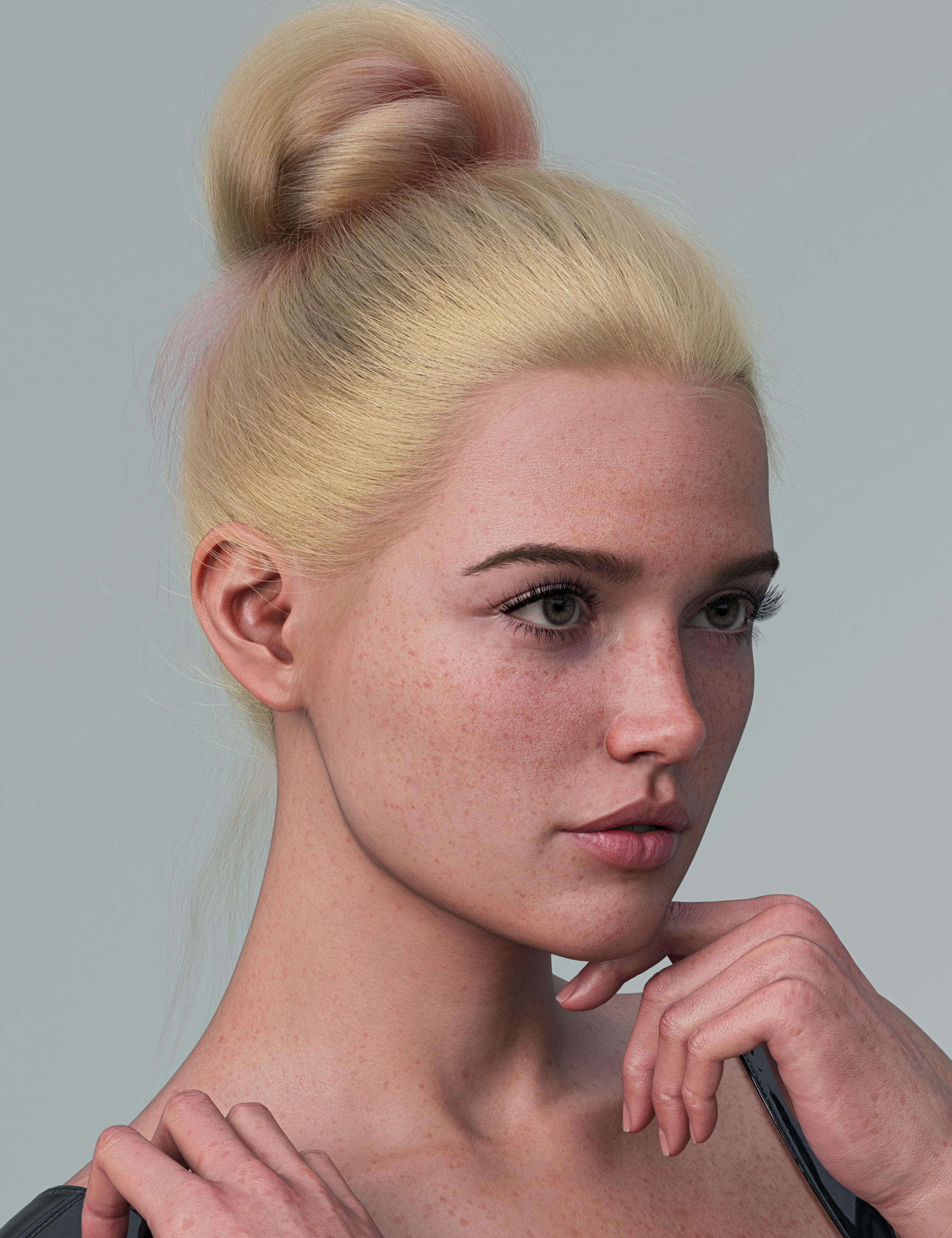 dForce Strand-Based Everyday Updo 3 Hair Color Expansion | Daz 3D