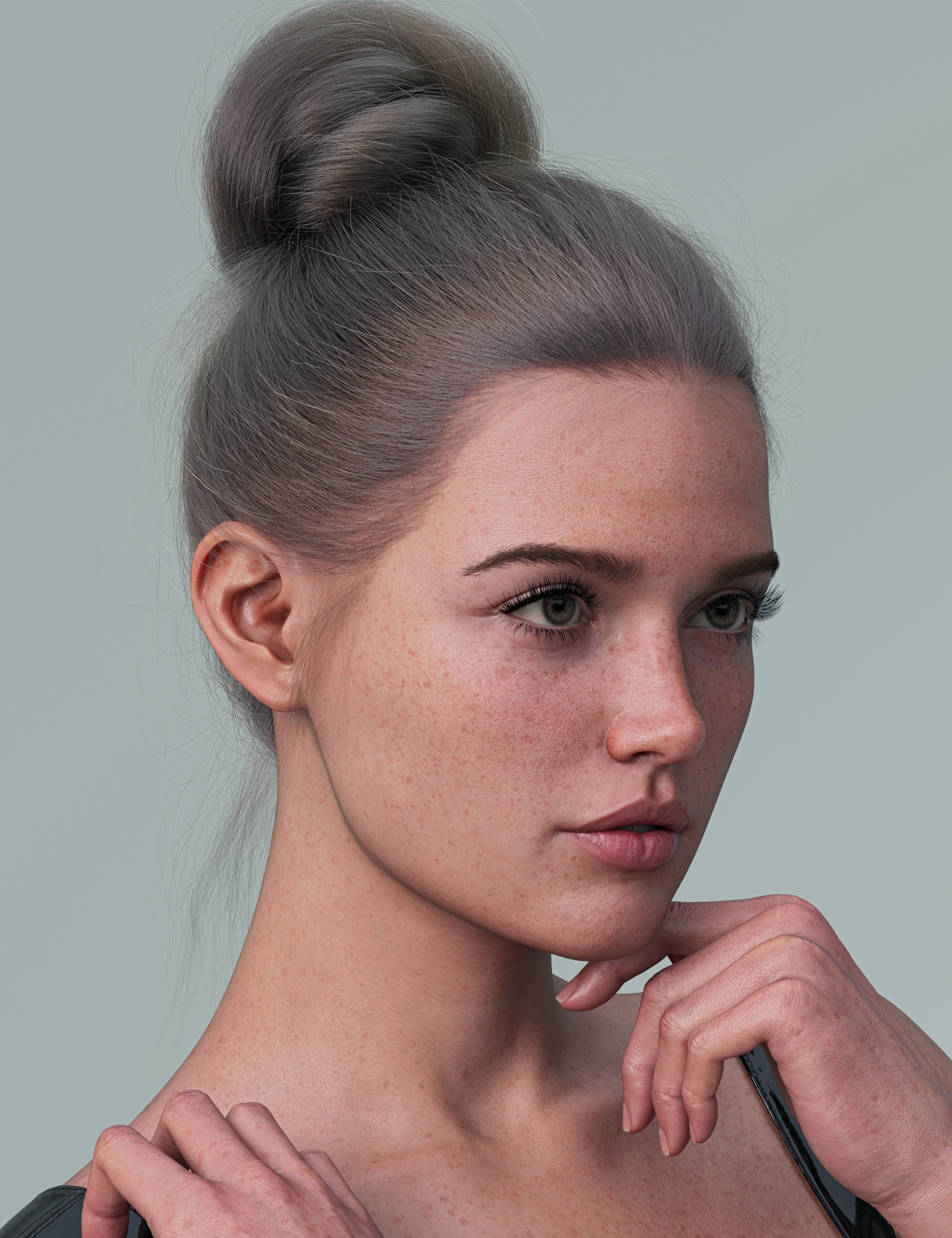 dForce Strand-Based Everyday Updo 3 Hair Color Expansion | Daz 3D
