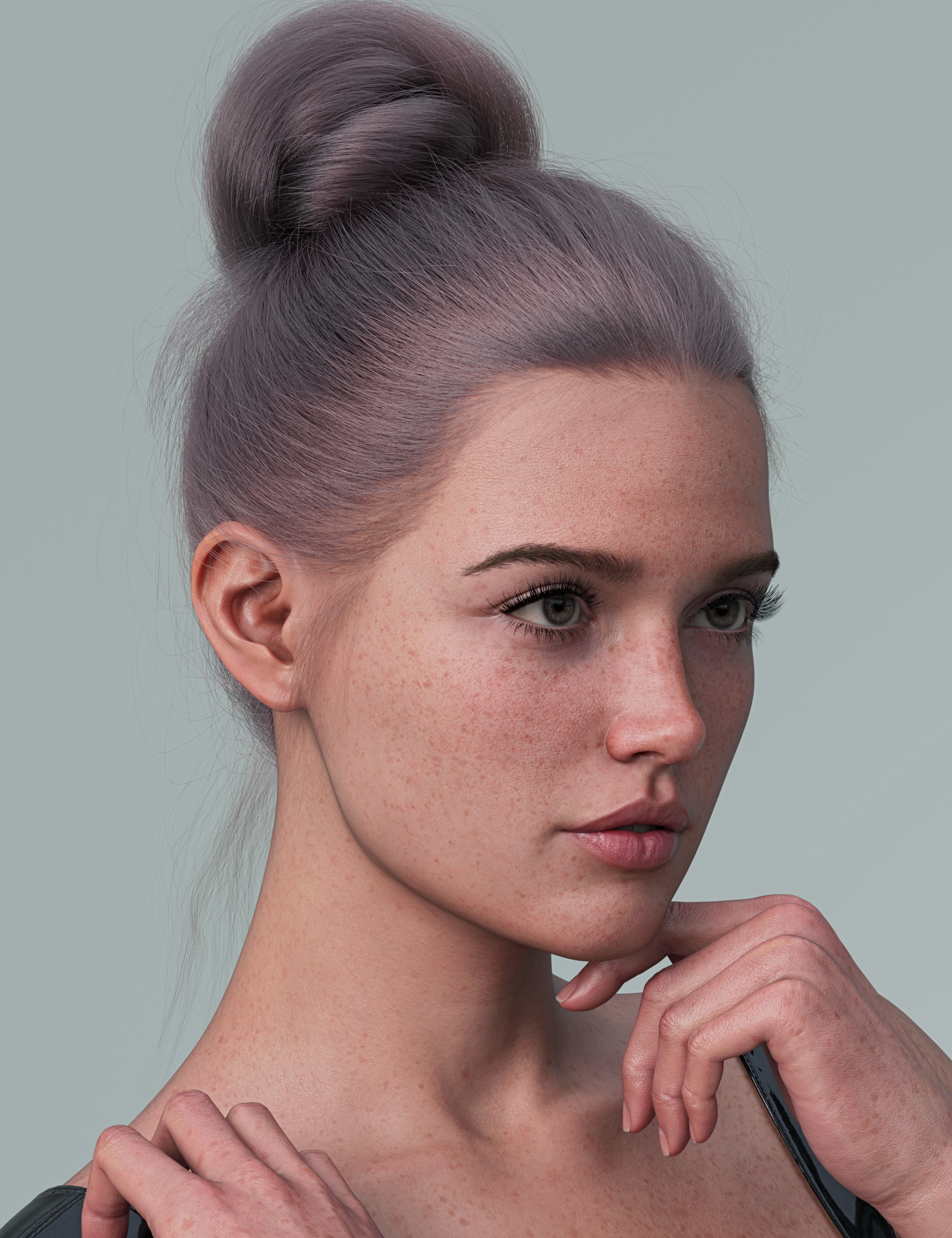 dForce Strand-Based Everyday Updo 3 Hair Color Expansion | Daz 3D