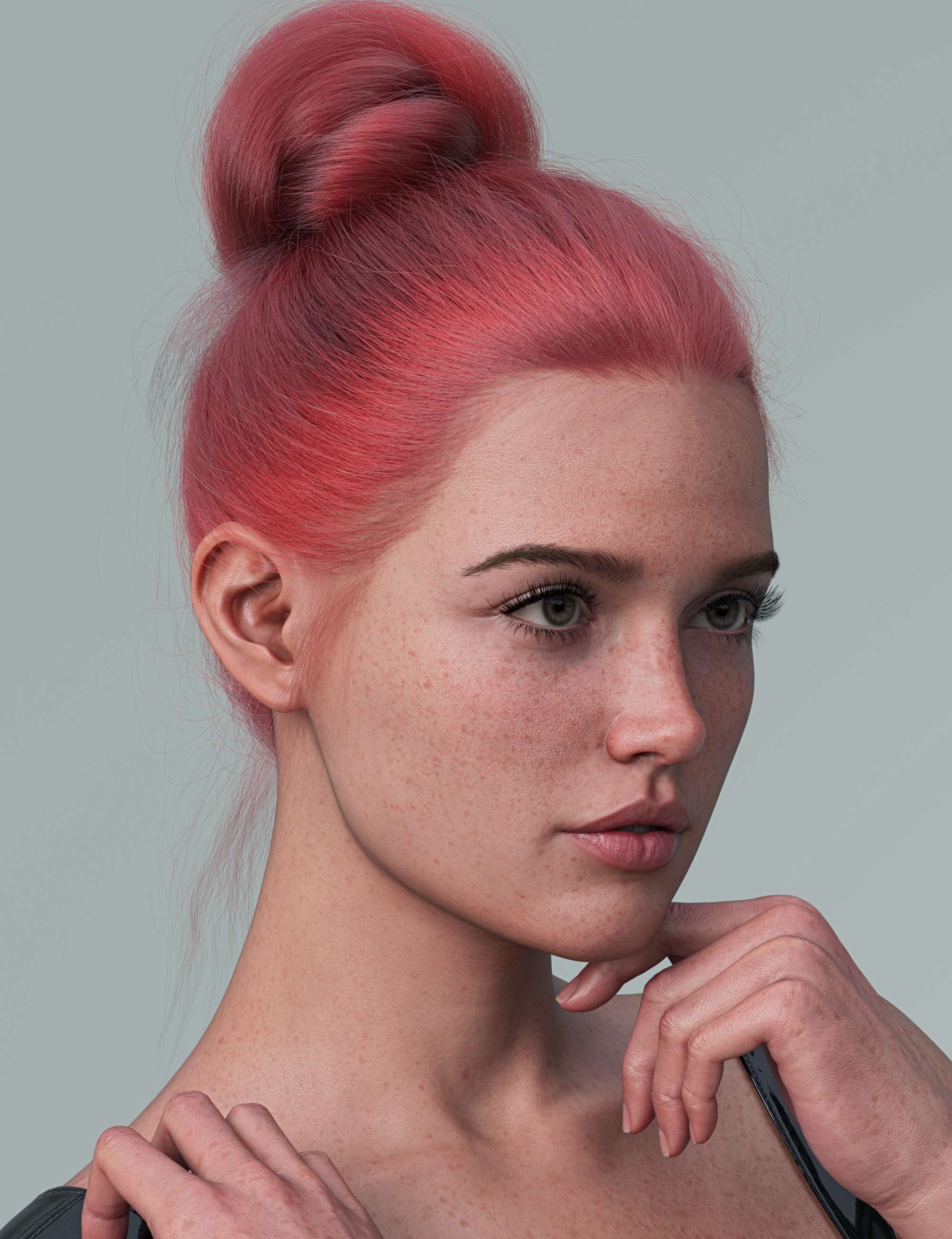 dForce Strand-Based Everyday Updo 3 Hair Color Expansion | Daz 3D
