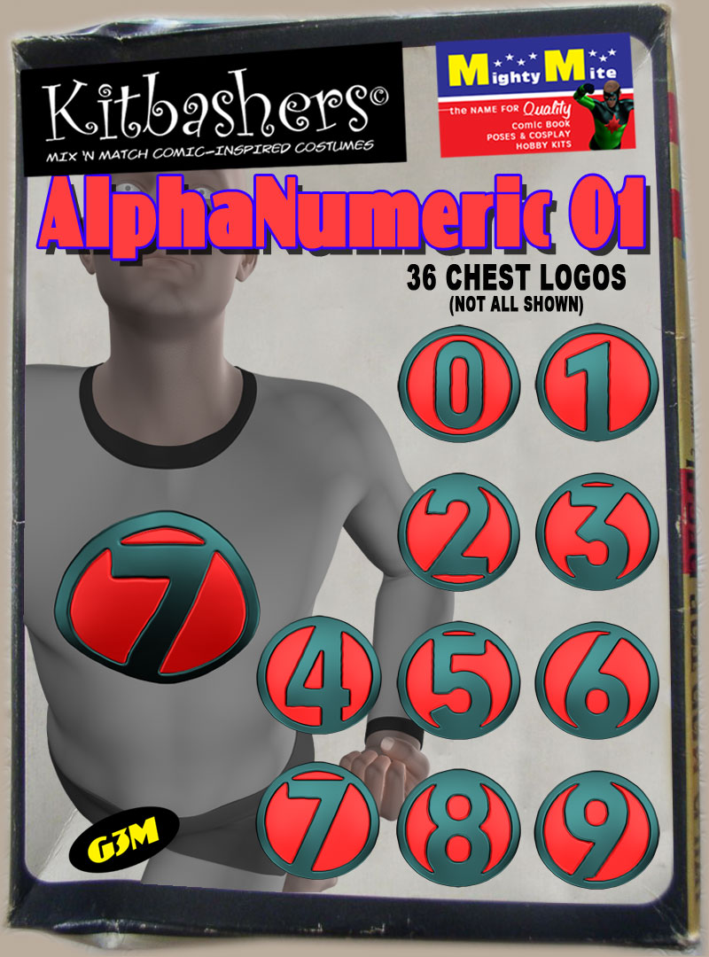 AlphaNumeric Symbols v01 MMKBG3M | Daz 3D