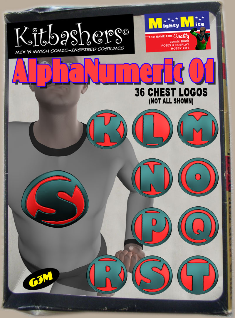 AlphaNumeric Symbols v01 MMKBG3M | Daz 3D