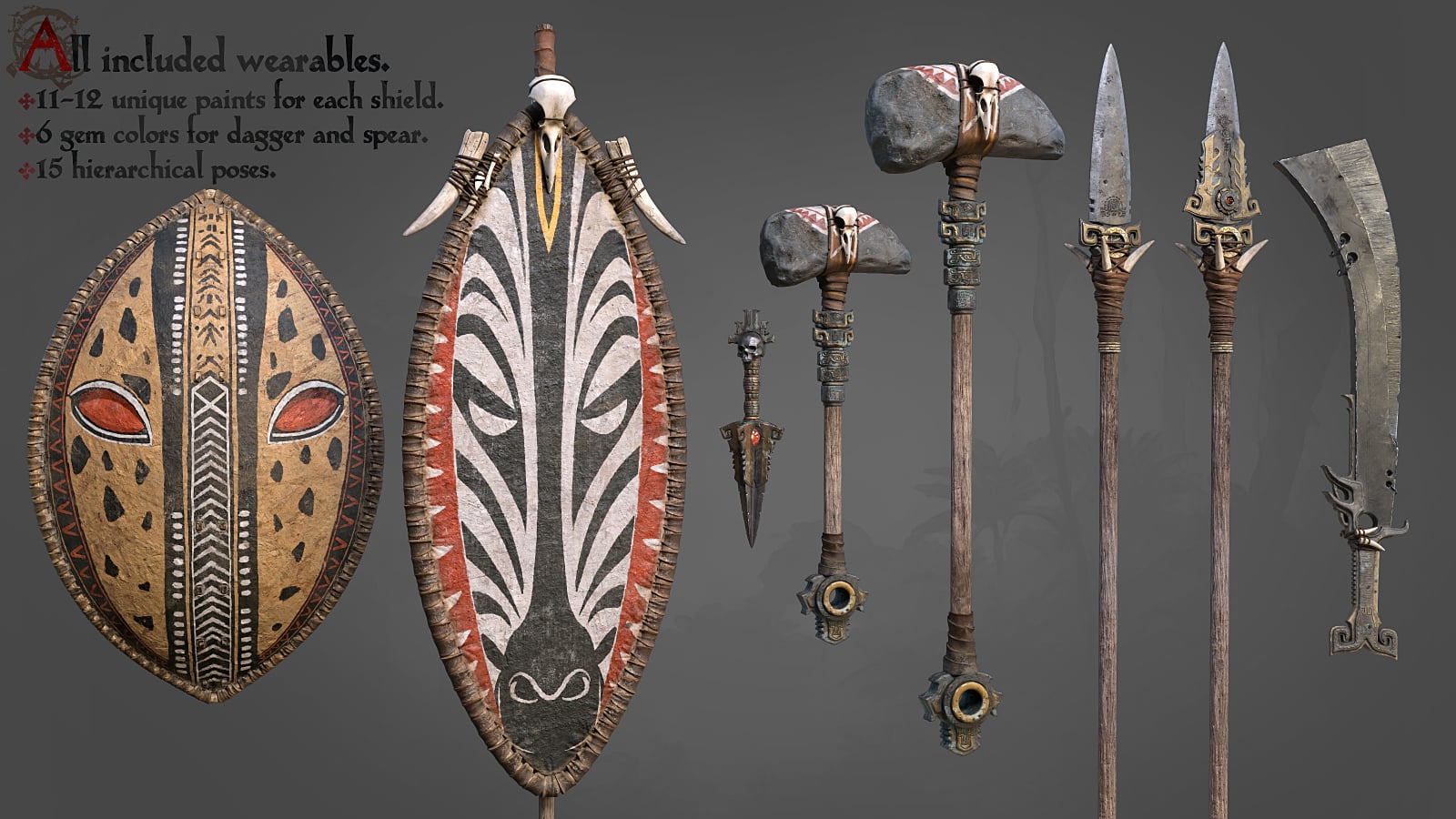 STF Tribal Weapons and Poses | Daz 3D