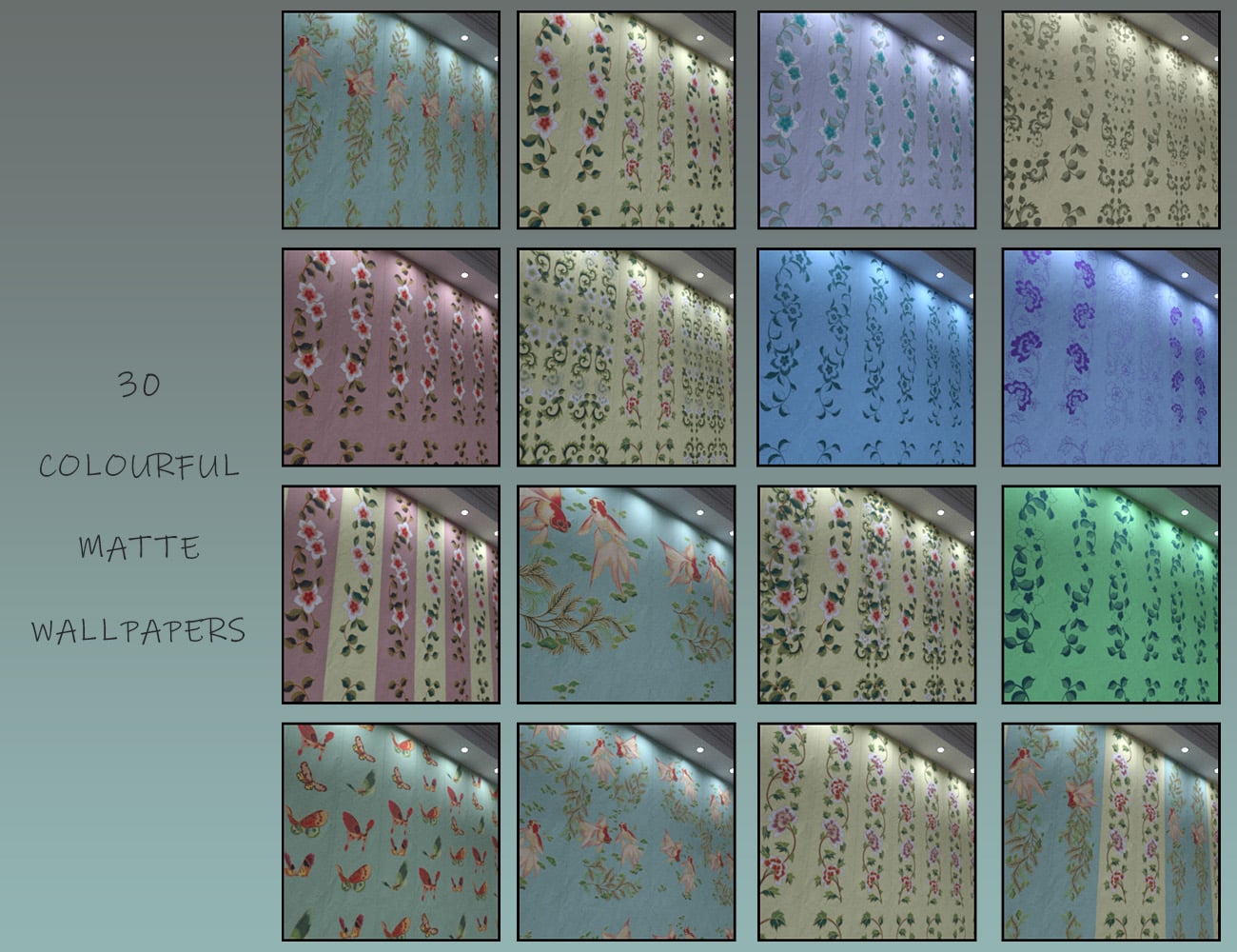 Whimsical Wallpaper Iray Shaders | Daz 3D