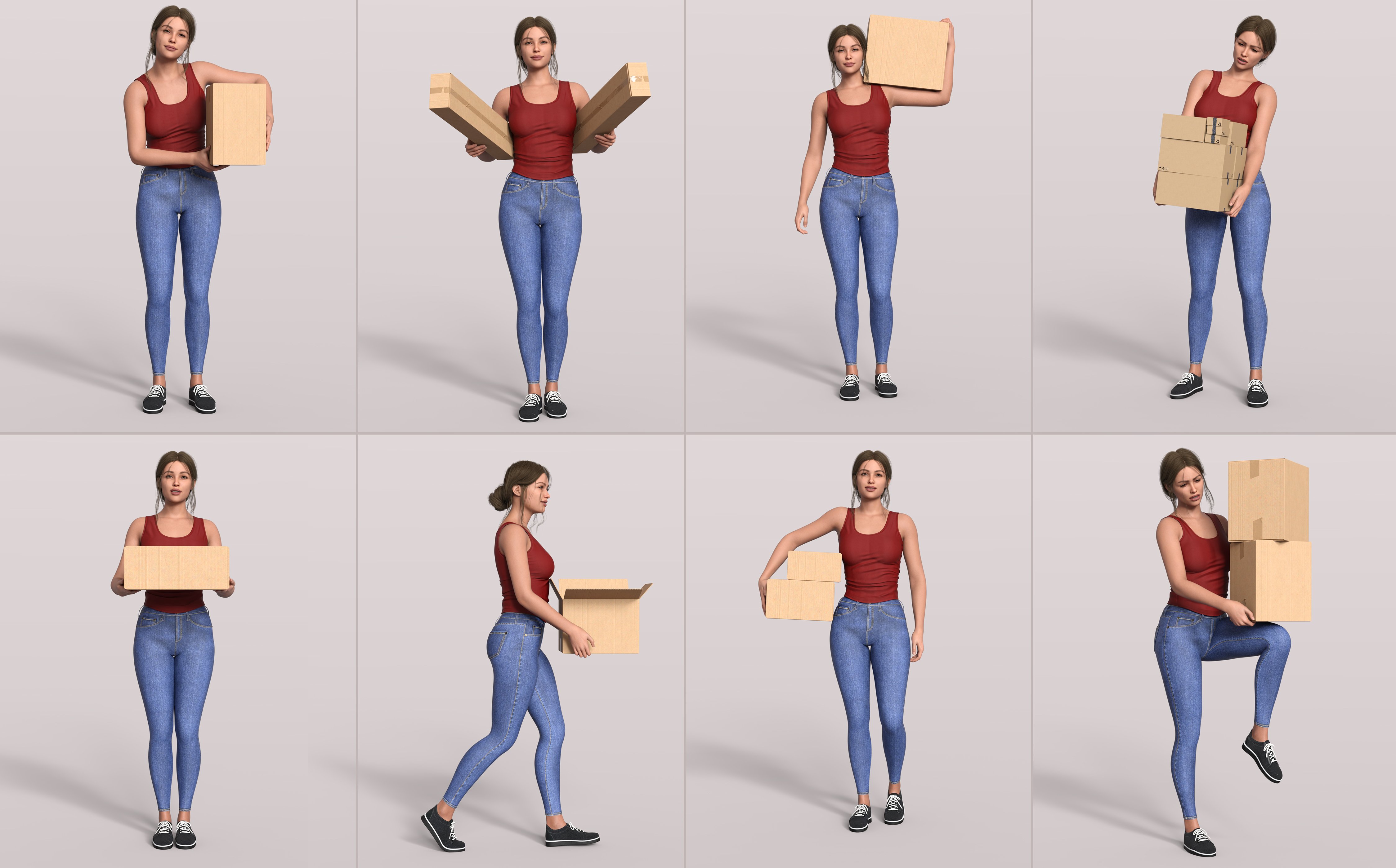 Z Lifting and Carrying Boxes Utility Pose Mega Set for Genesis 9 and 8 ...