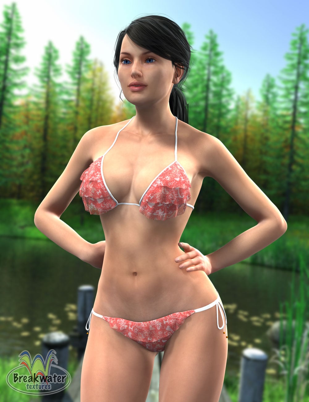 Breakwater Textures for G2F Frilly Triangle Bikini | Daz 3D