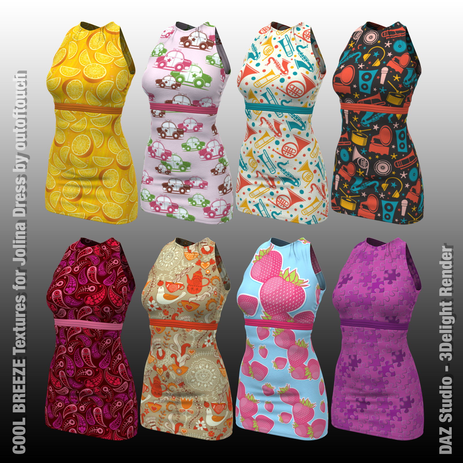 COOL BREEZE Textures for Jolina Dress | Daz 3D
