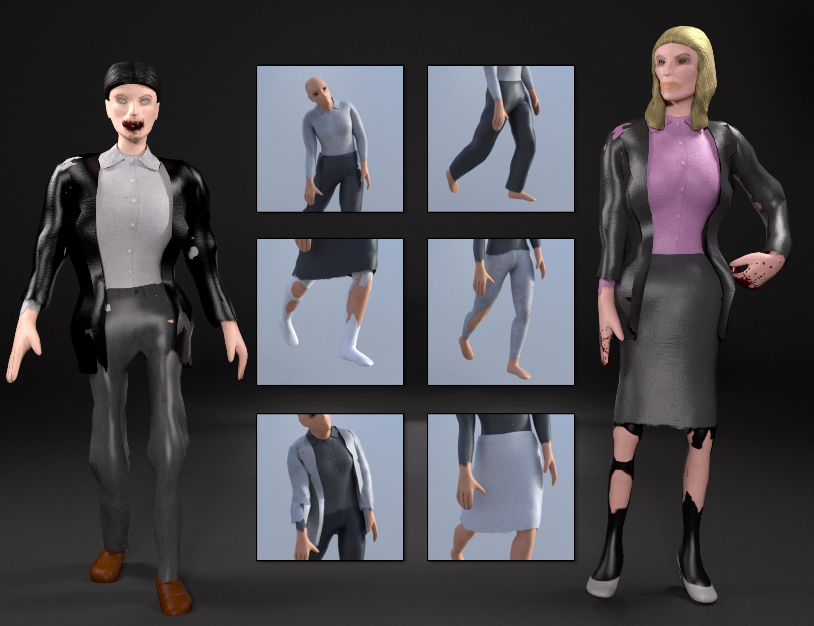 LowPoly Crowd Creator Expansion: Undead | Daz 3D