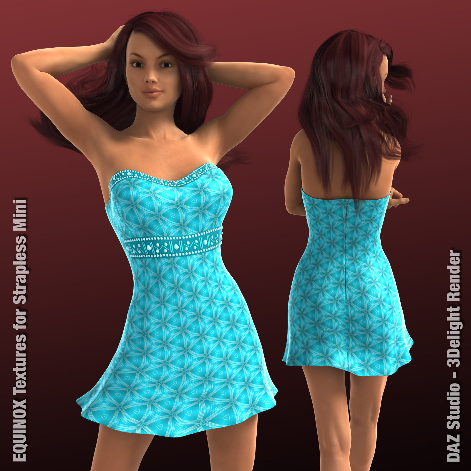 EQUINOX Textures for Strapless Mini Dress (G3/V7) | Daz 3D