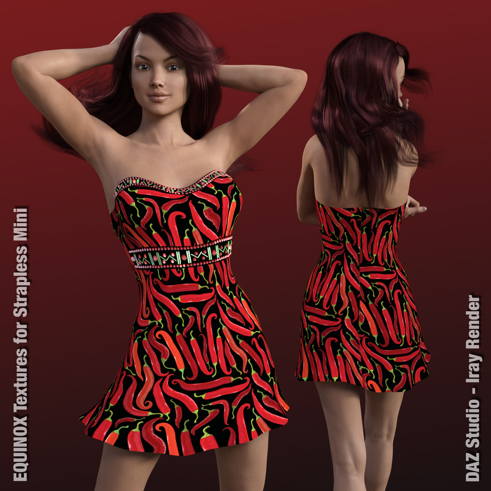 EQUINOX Textures for Strapless Mini Dress (G3/V7) | Daz 3D