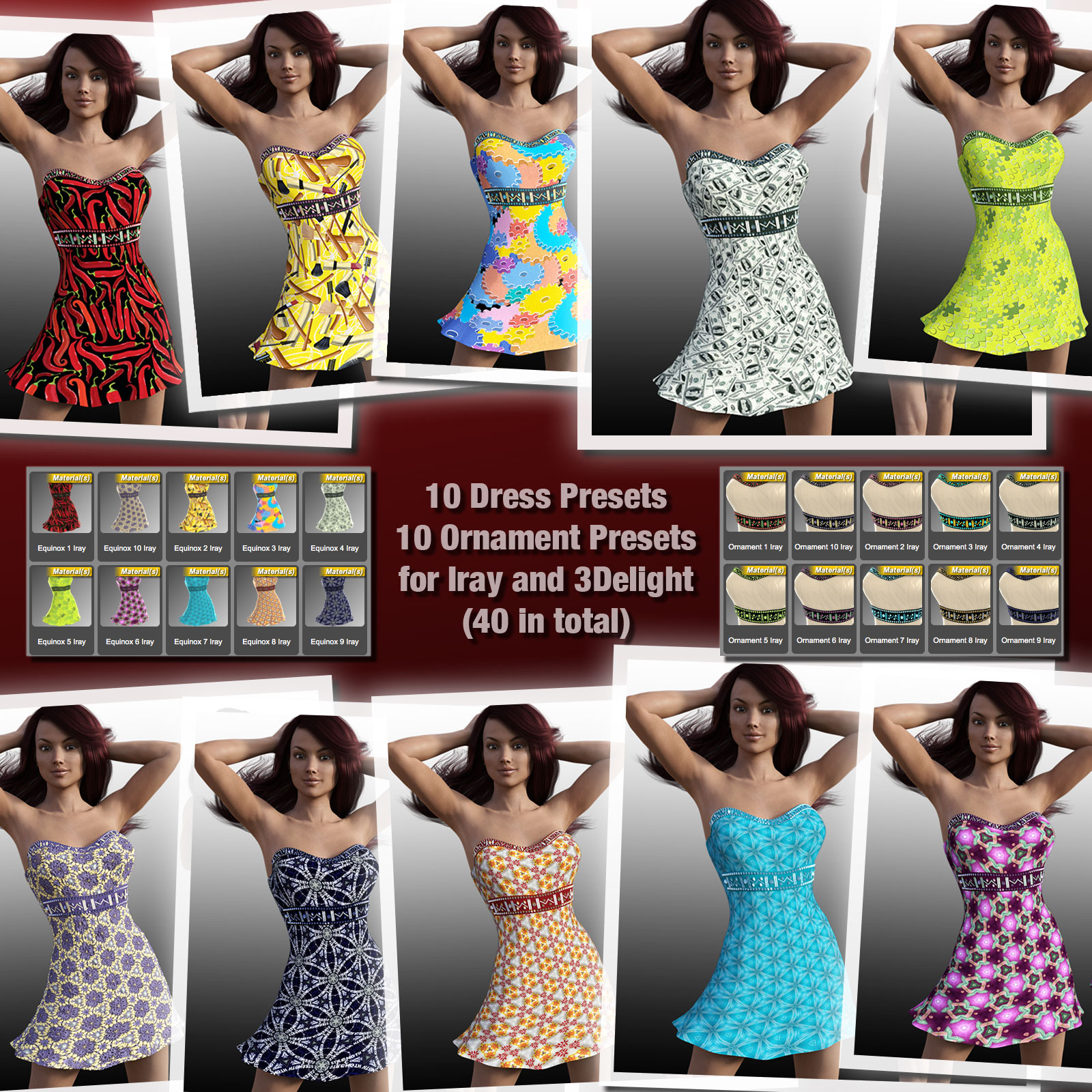 EQUINOX Textures for Strapless Mini Dress (G3/V7) | Daz 3D