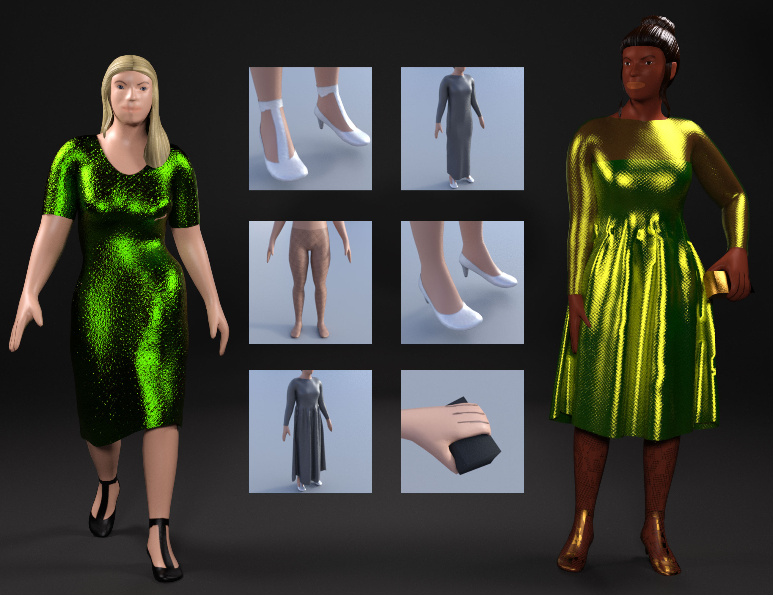 LowPoly Crowd Creator Expansion: Dinner and a Show | Daz 3D