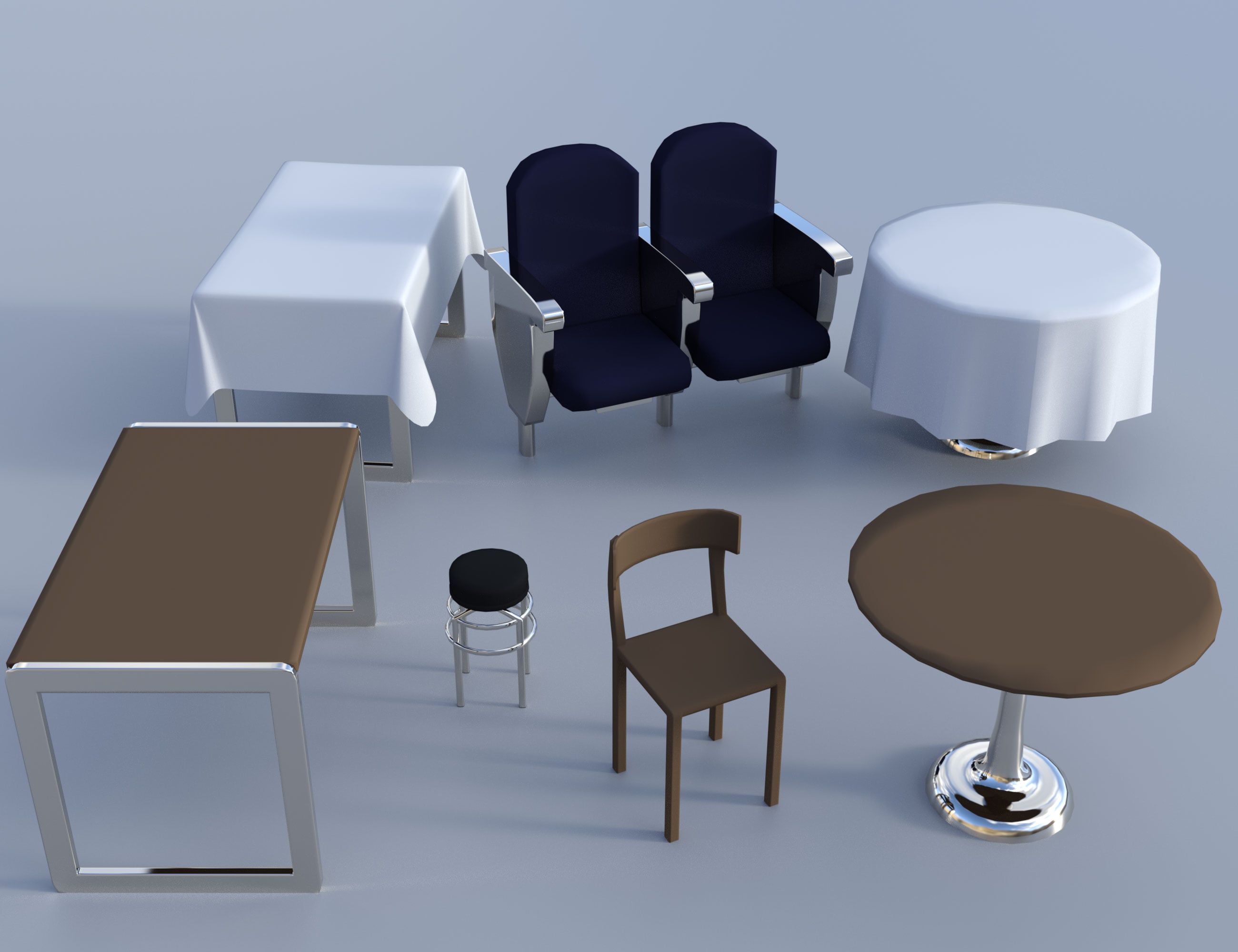 LowPoly Crowd Creator Expansion: Dinner and a Show | Daz 3D