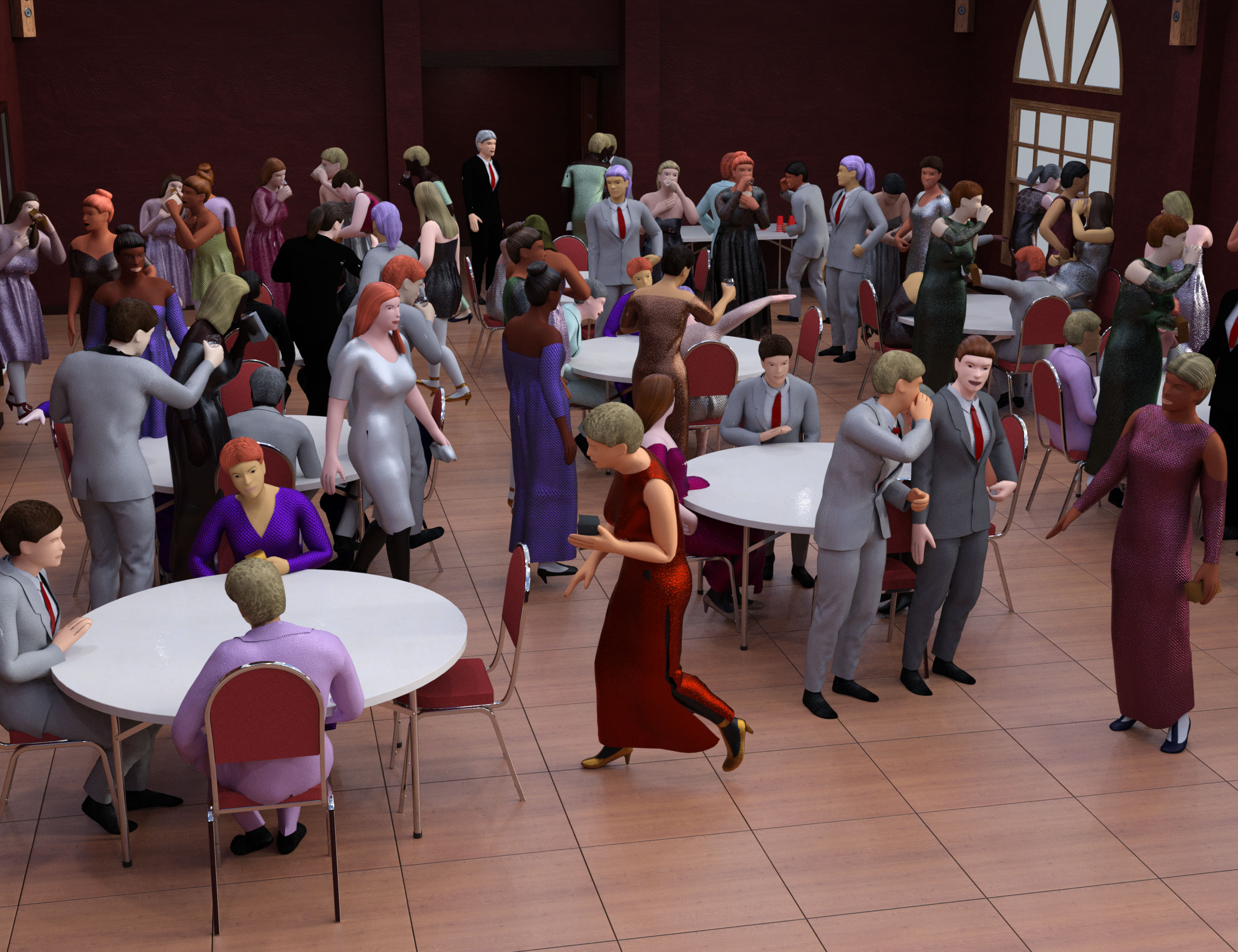 LowPoly Crowd Creator Expansion: Dinner and a Show | Daz 3D