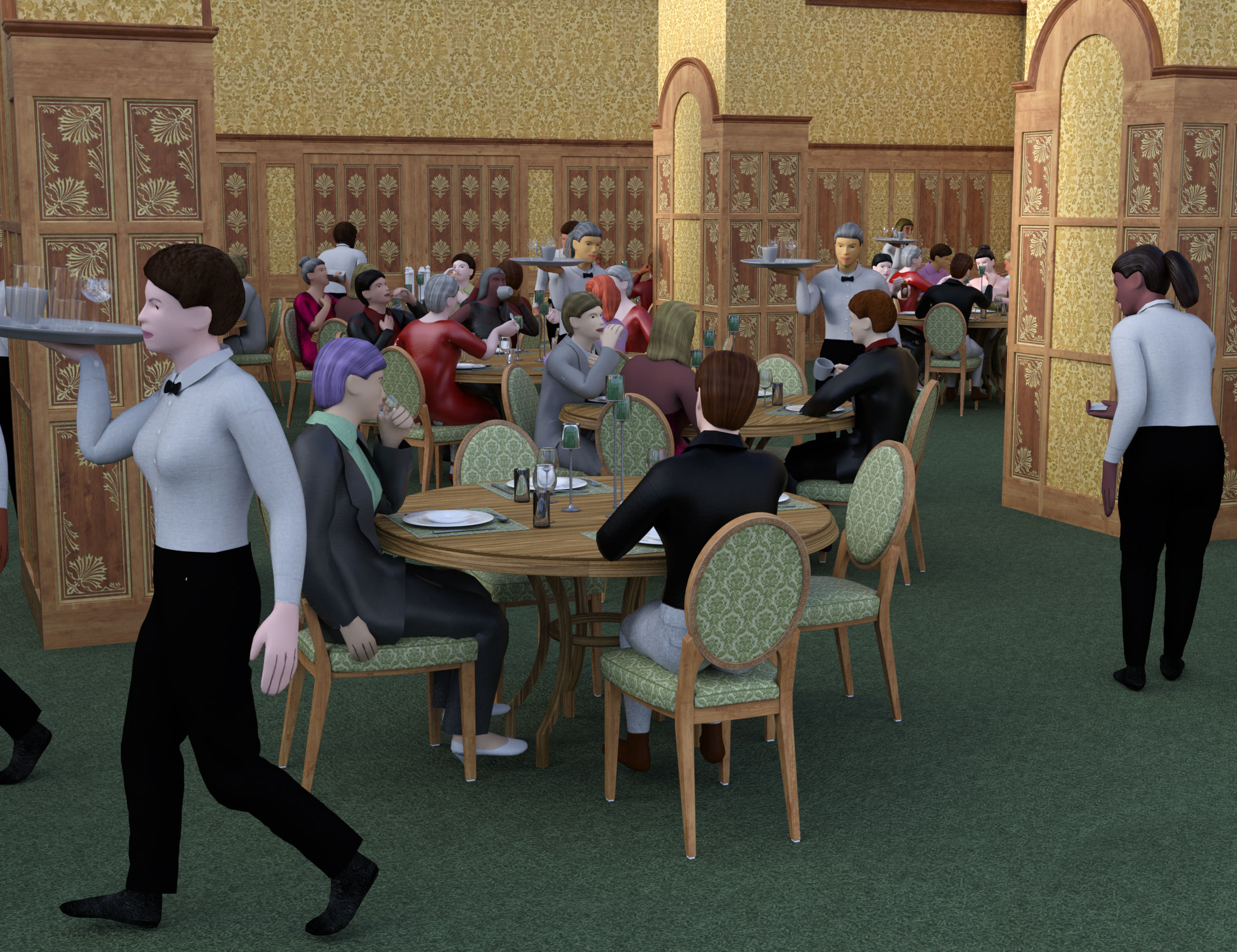LowPoly Crowd Creator Expansion: Dinner and a Show | Daz 3D