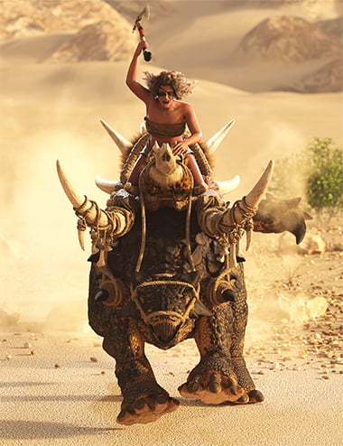 Dino Rider Poses for Genesis 9 Base And HH Ankylosaurus | Daz 3D