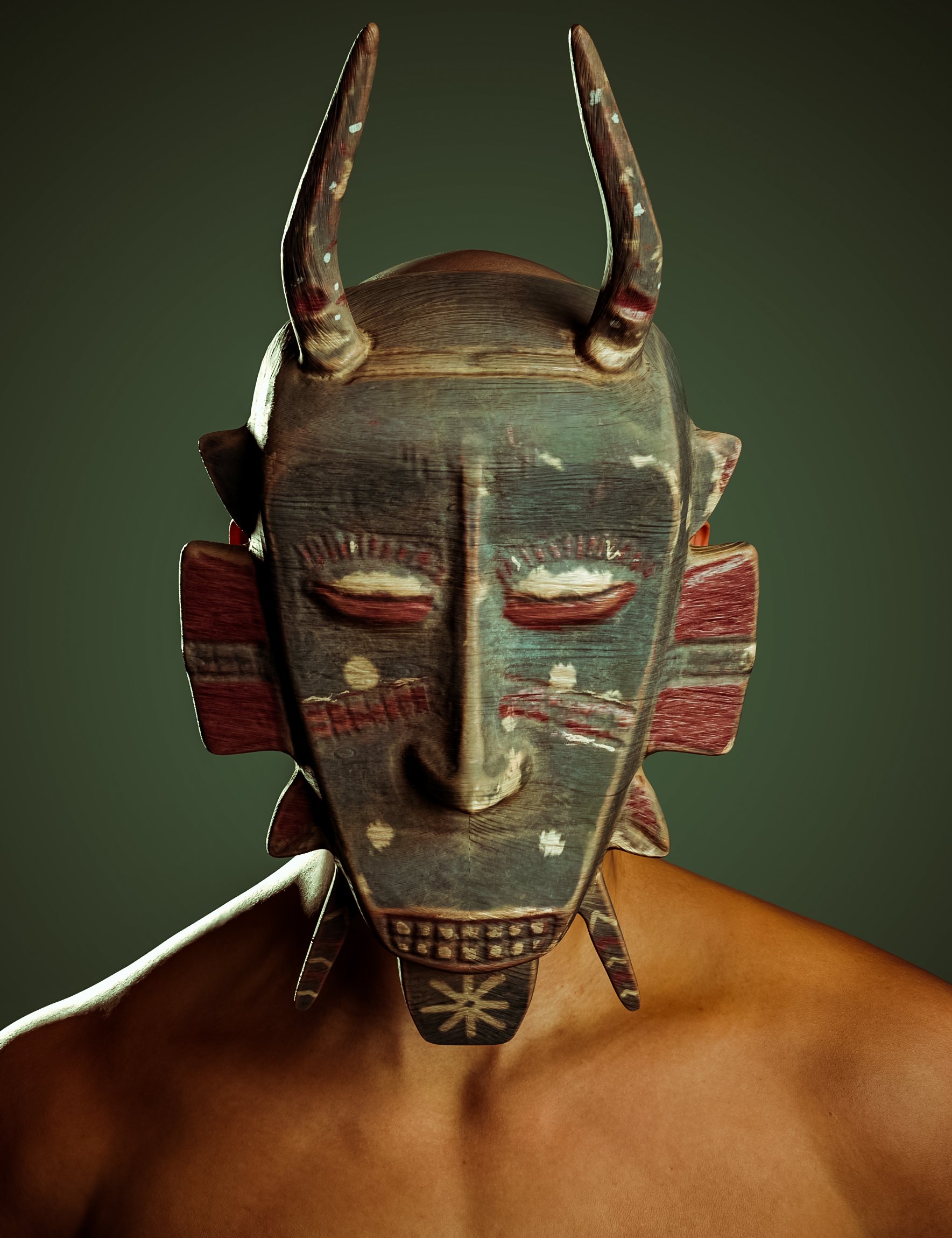 BW Tribal Face Masks Set For Genesis 9 | Daz 3D