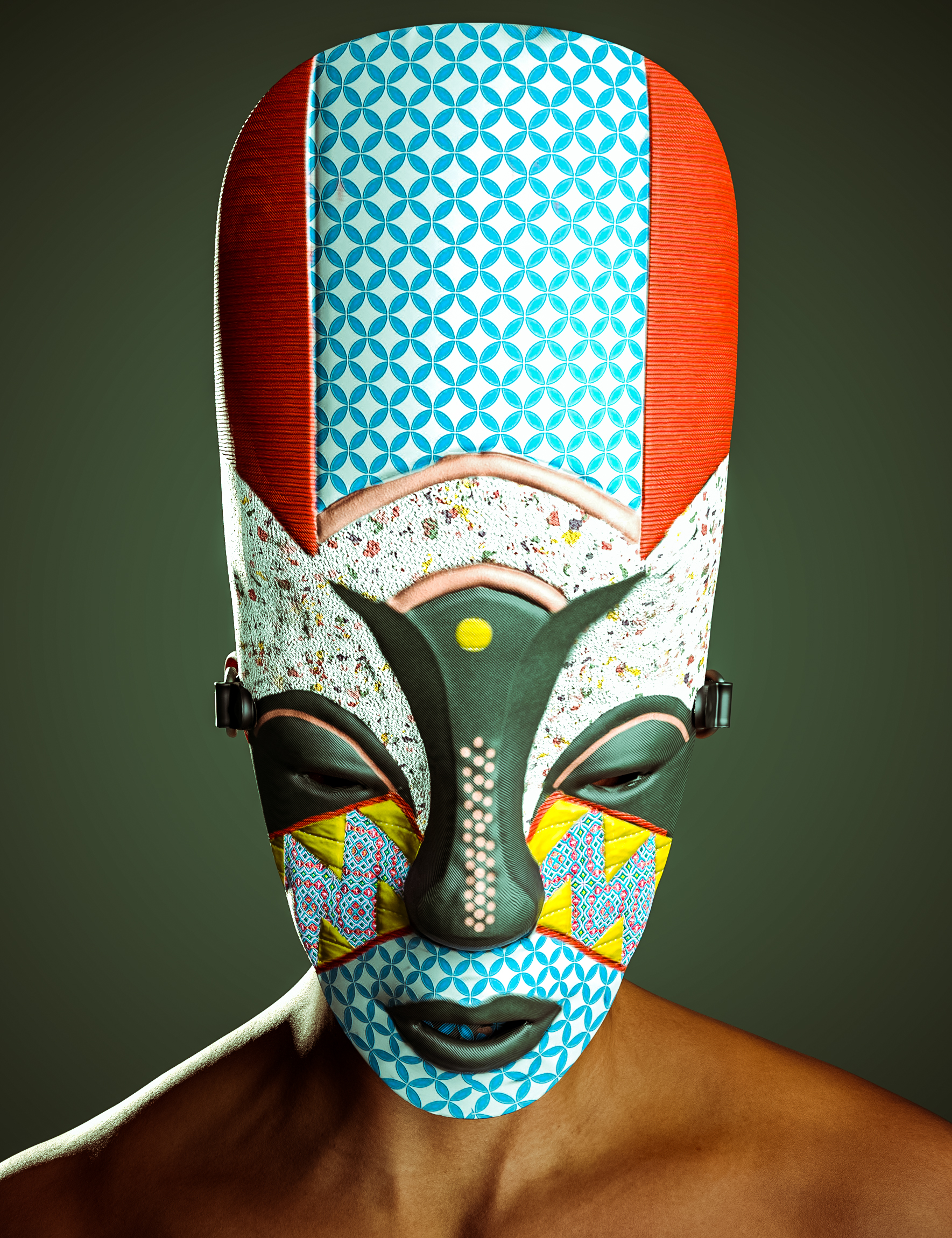 BW Tribal Face Masks Set For Genesis 9 | Daz 3D