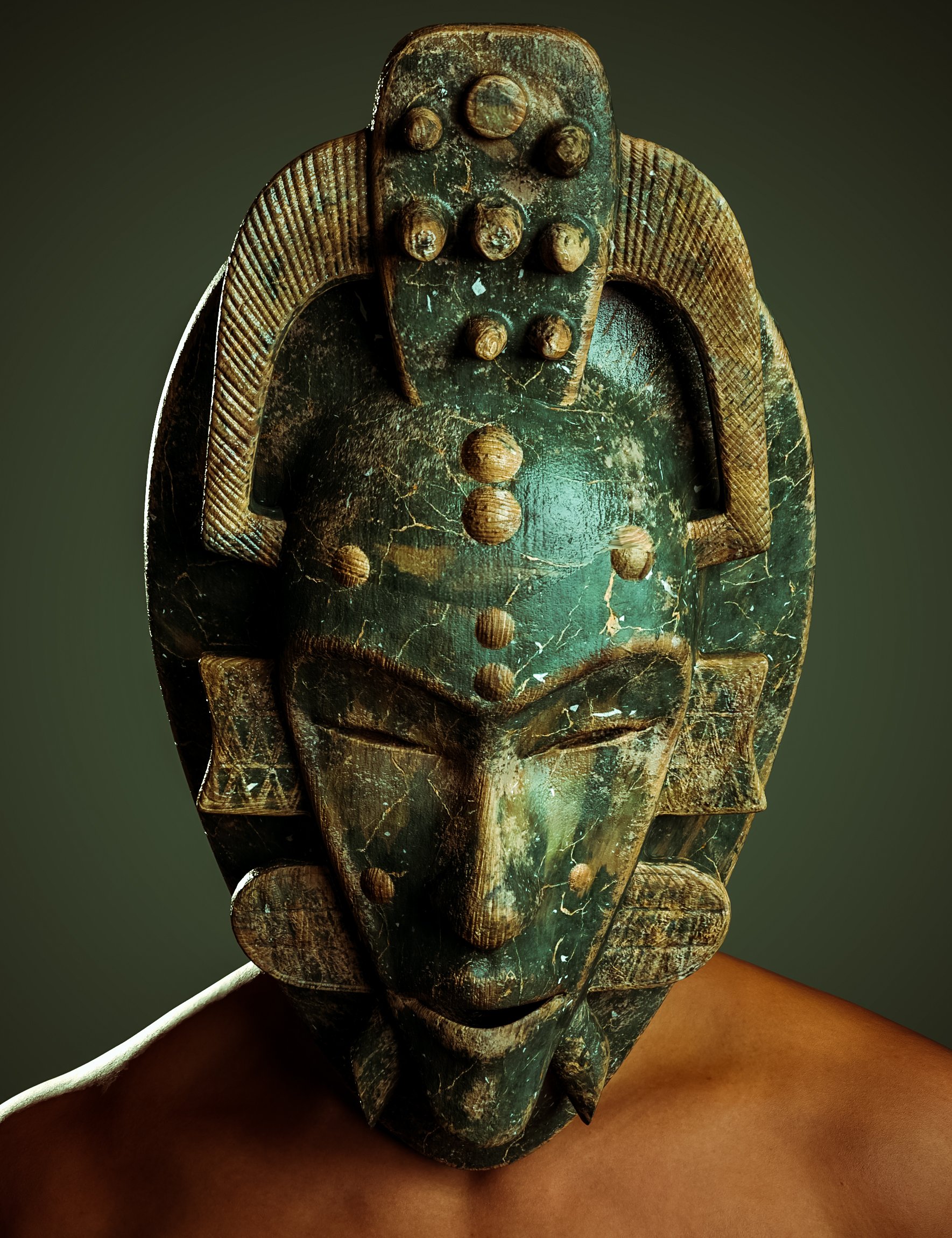 BW Tribal Face Masks Set For Genesis 9 | Daz 3D